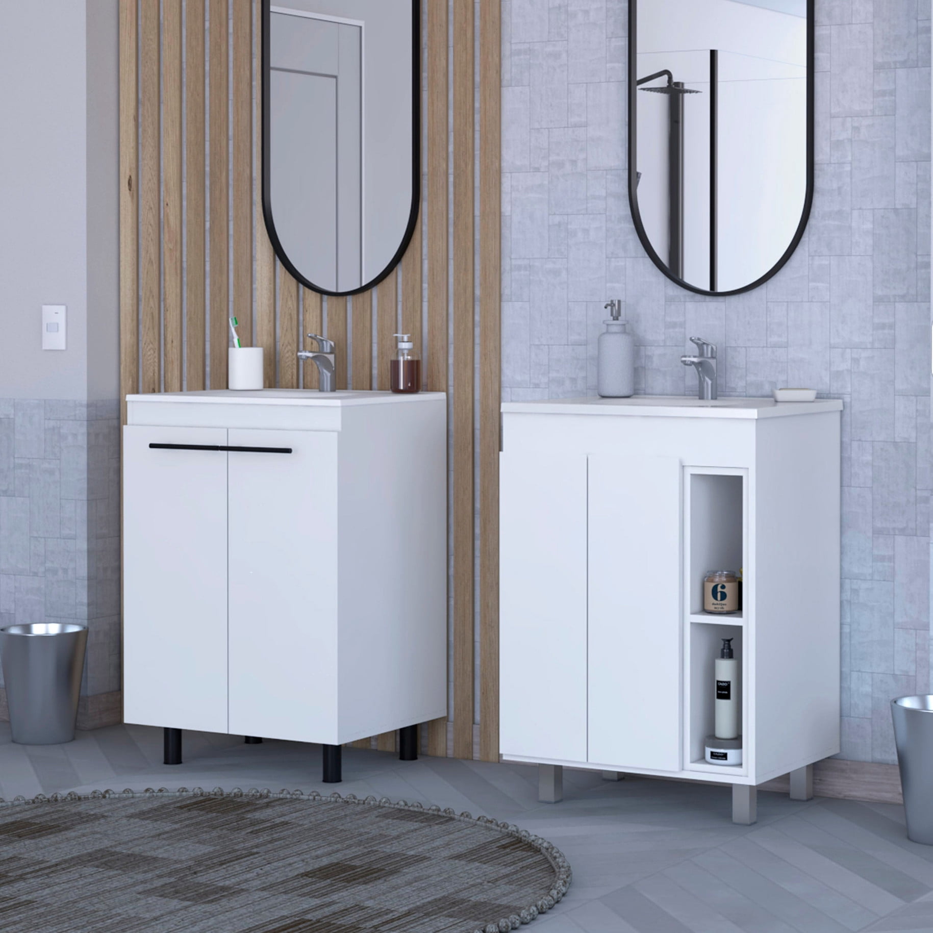 2-Piece Vanity Set for Bathroom | Double Doors Provide Ample Storage ...