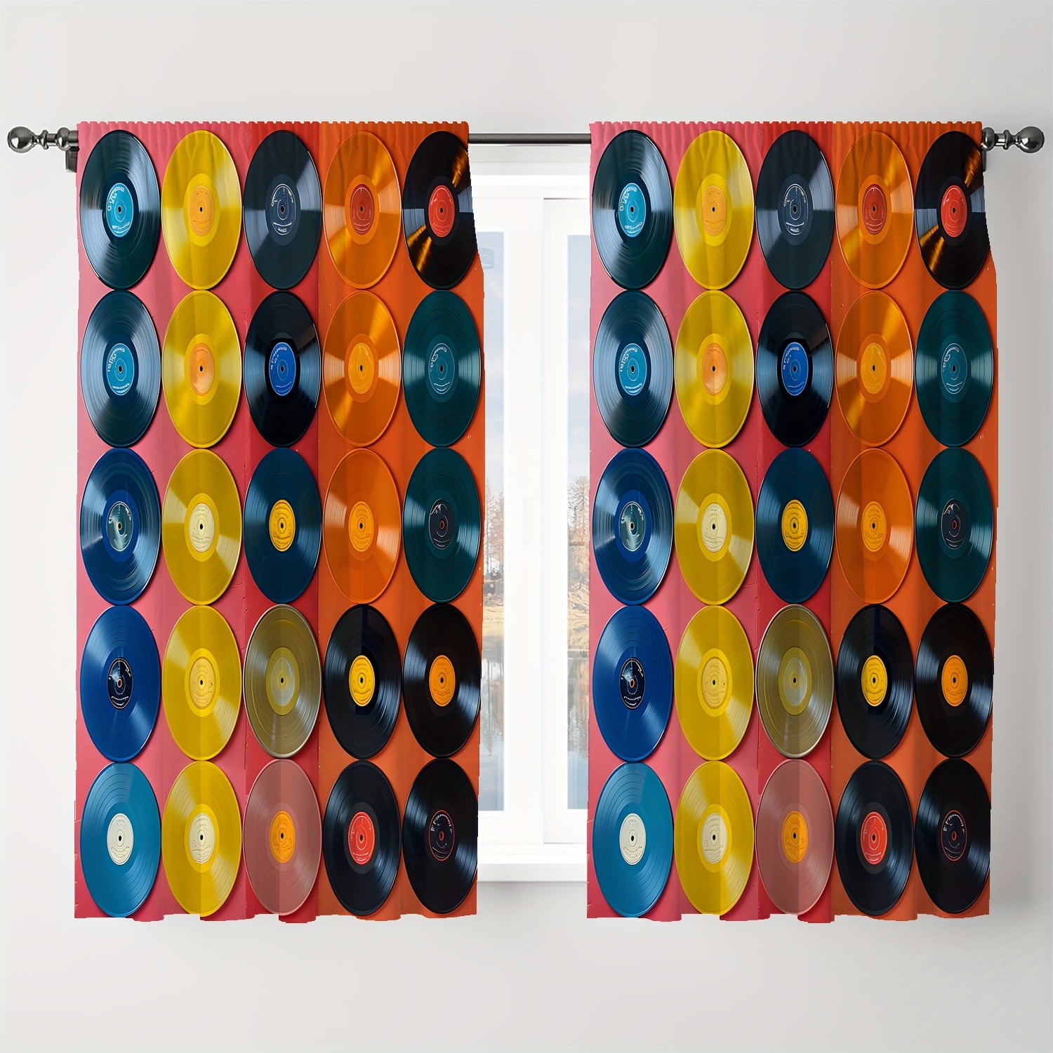 2-Piece Vintage Floral Butterfly Print Curtains Rod Pocket Design For ...