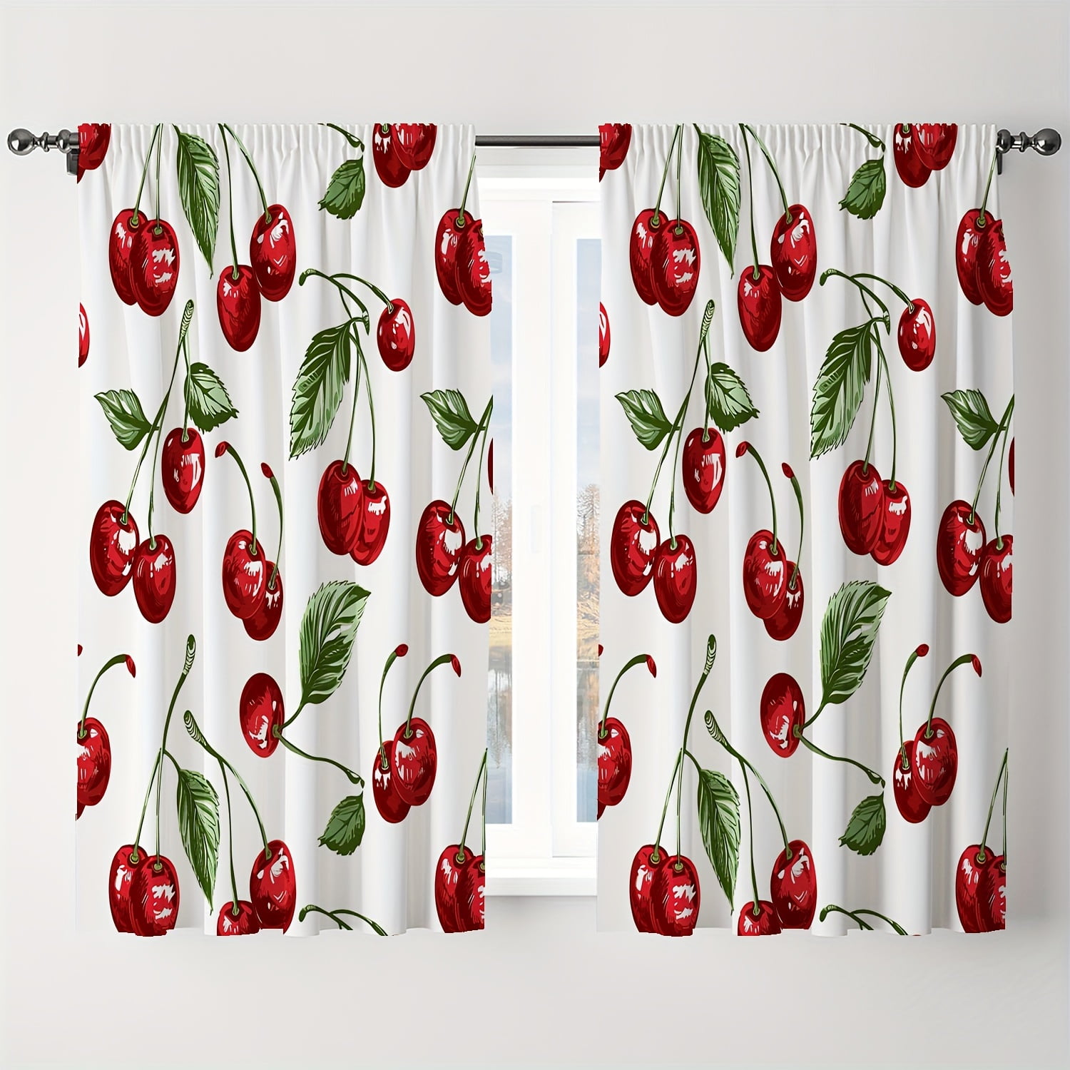 2-Piece Vintage Floral Butterfly Print Curtains Rod Pocket Design For ...