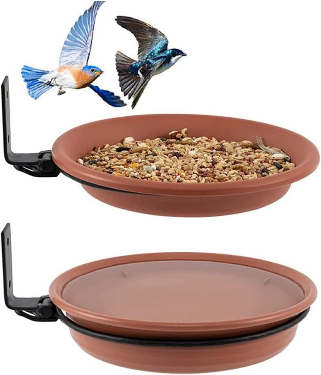 2 Piece Wall Mounted Bird Feeder,Bird Feeder & Bird Bath for Garden ...