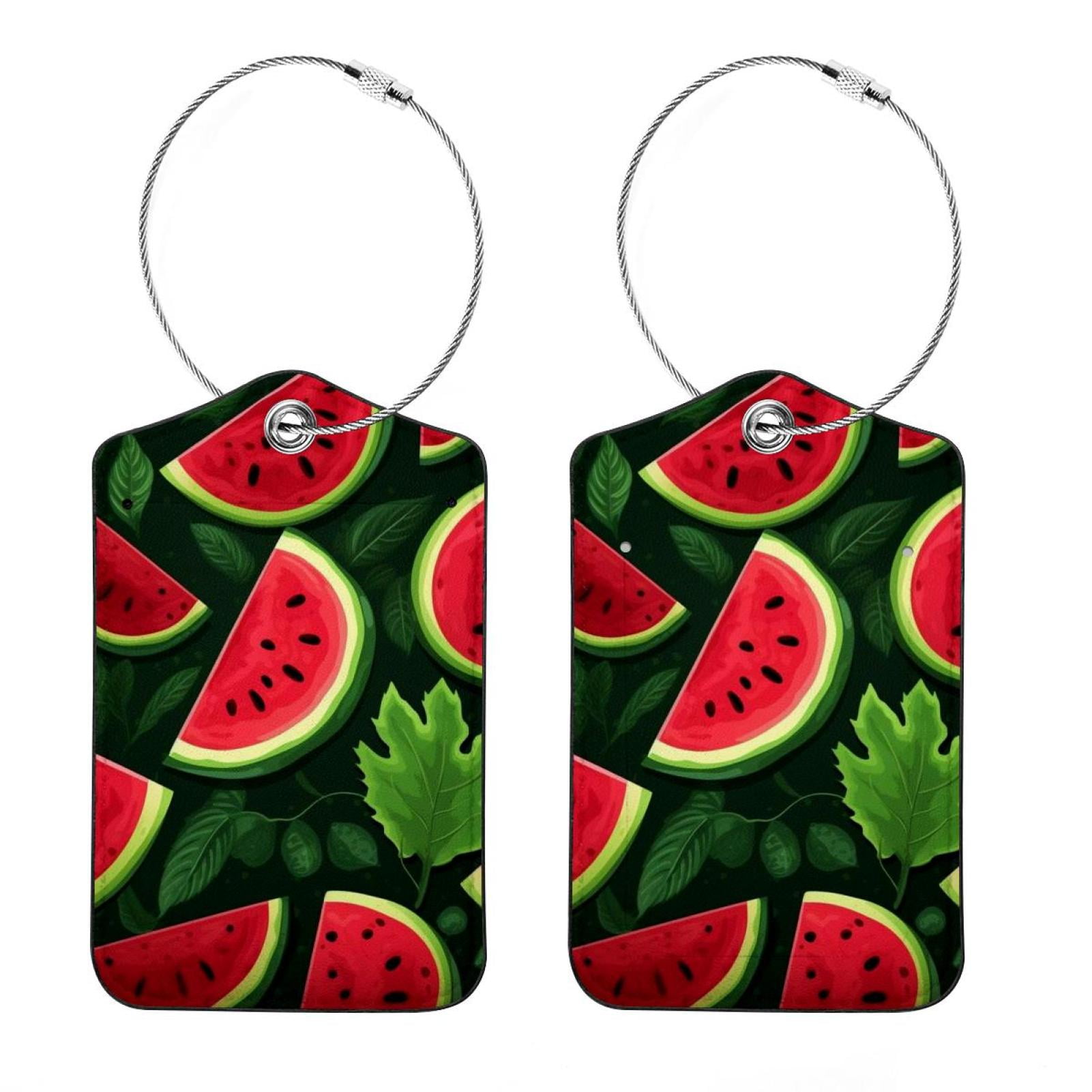 2 Piece Watermelon Luggage Tag for Suitcase Identifiers Privacy Name ...