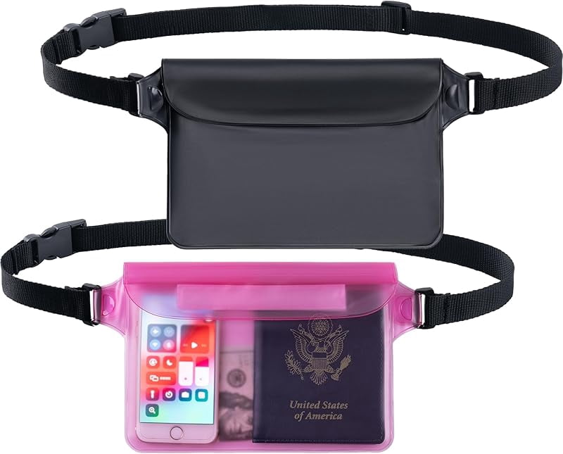 2-Piece Waterproof Pouch Crossbody Waterproof Waist Pack Screen Touch ...