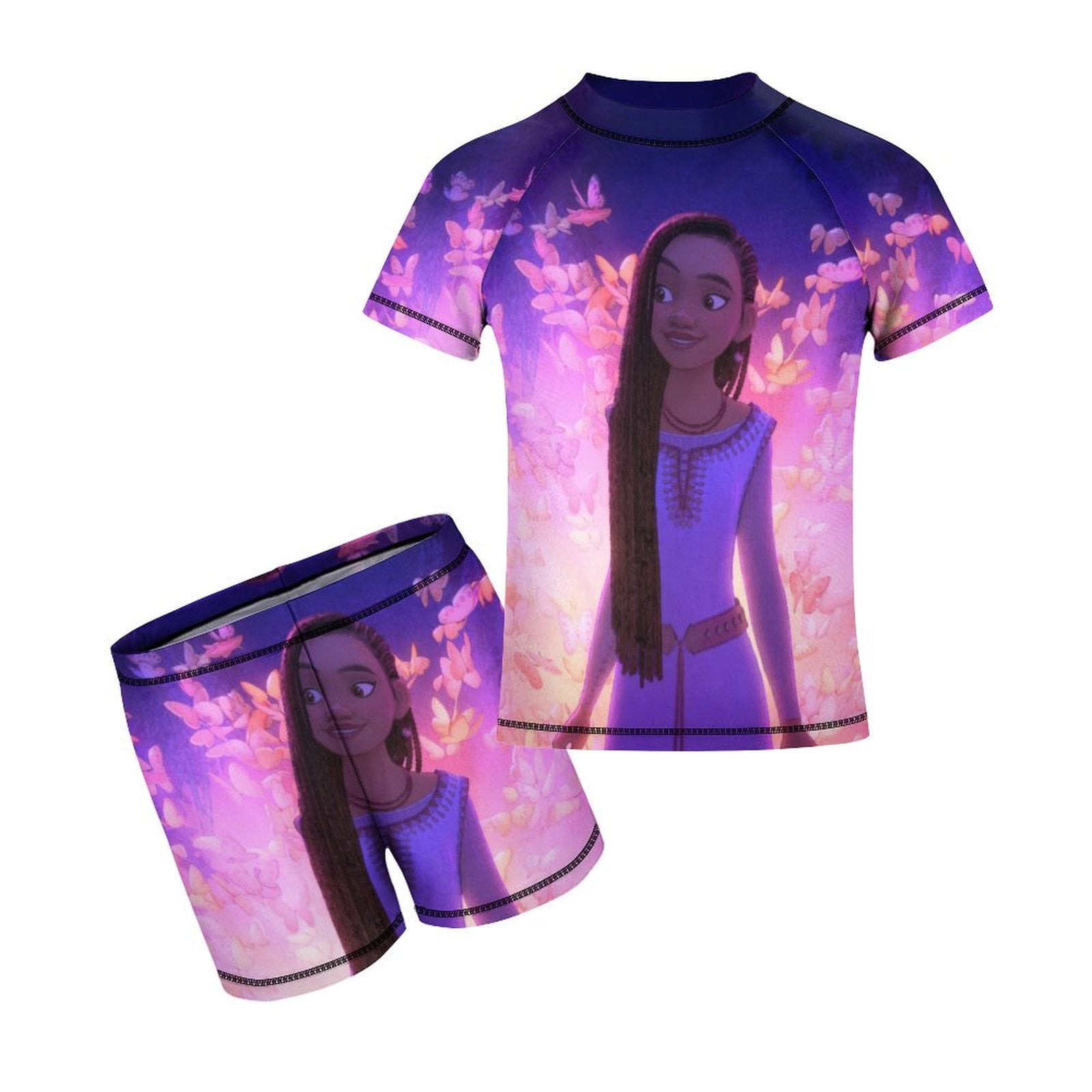 2 Piece Wis-h Bathing Suits Rash Guard Swim Shirts with Shorts Set ...