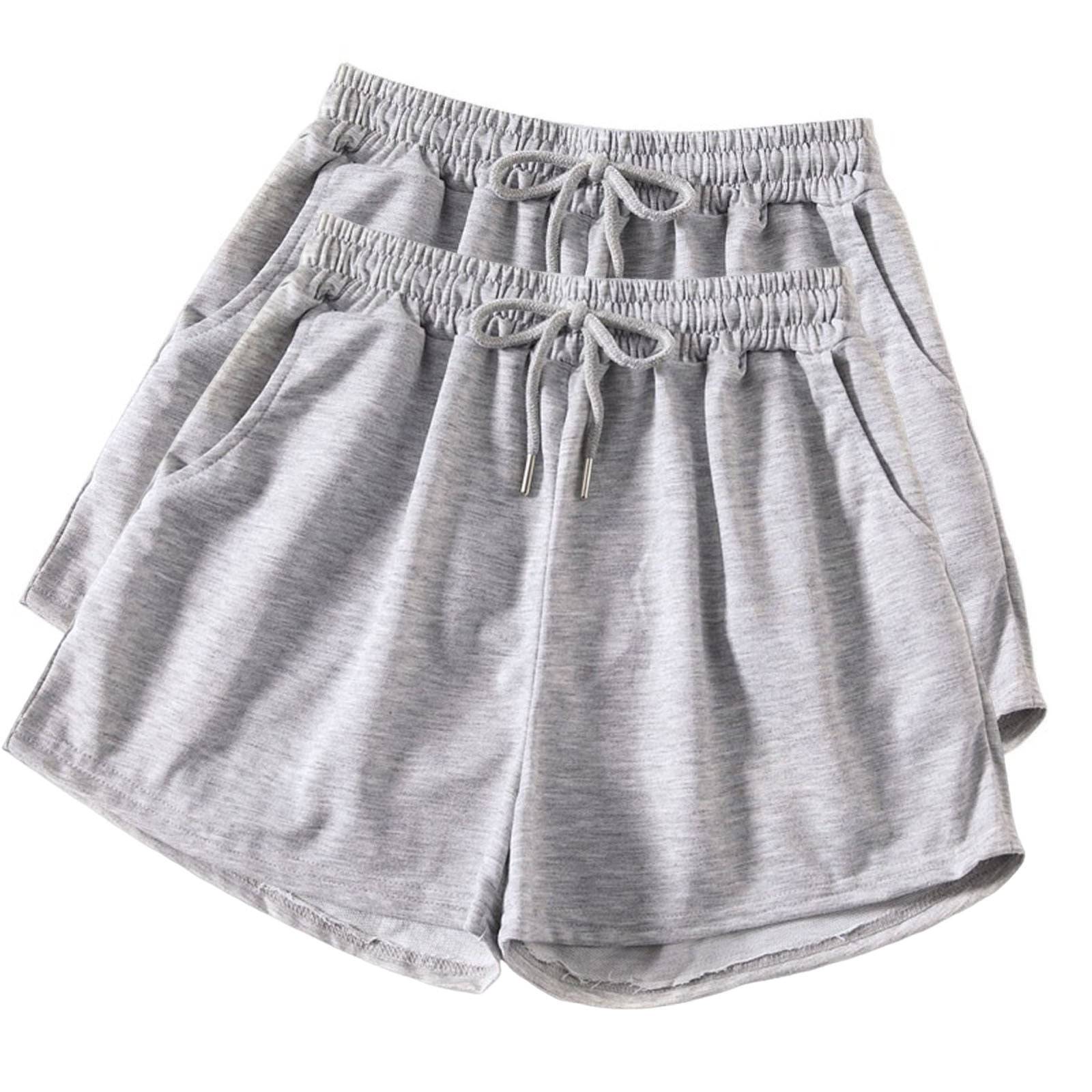 2 Piece Women's High Waisted Wide Leg Running Shorts Athletic Workout ...