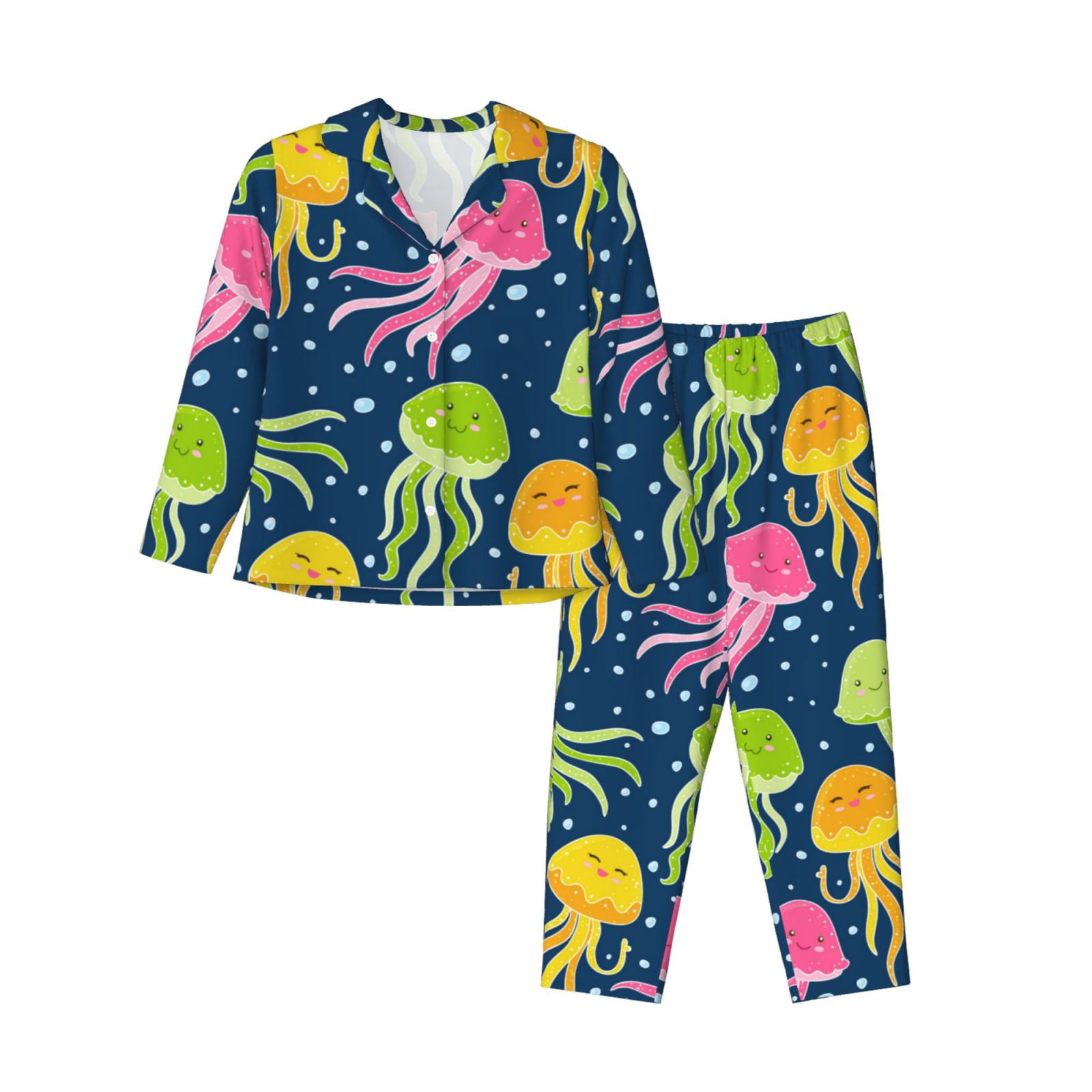 2 Piece Womens Pajama Sets - Bubble Jellies Soft Sleepwear Comfy ...