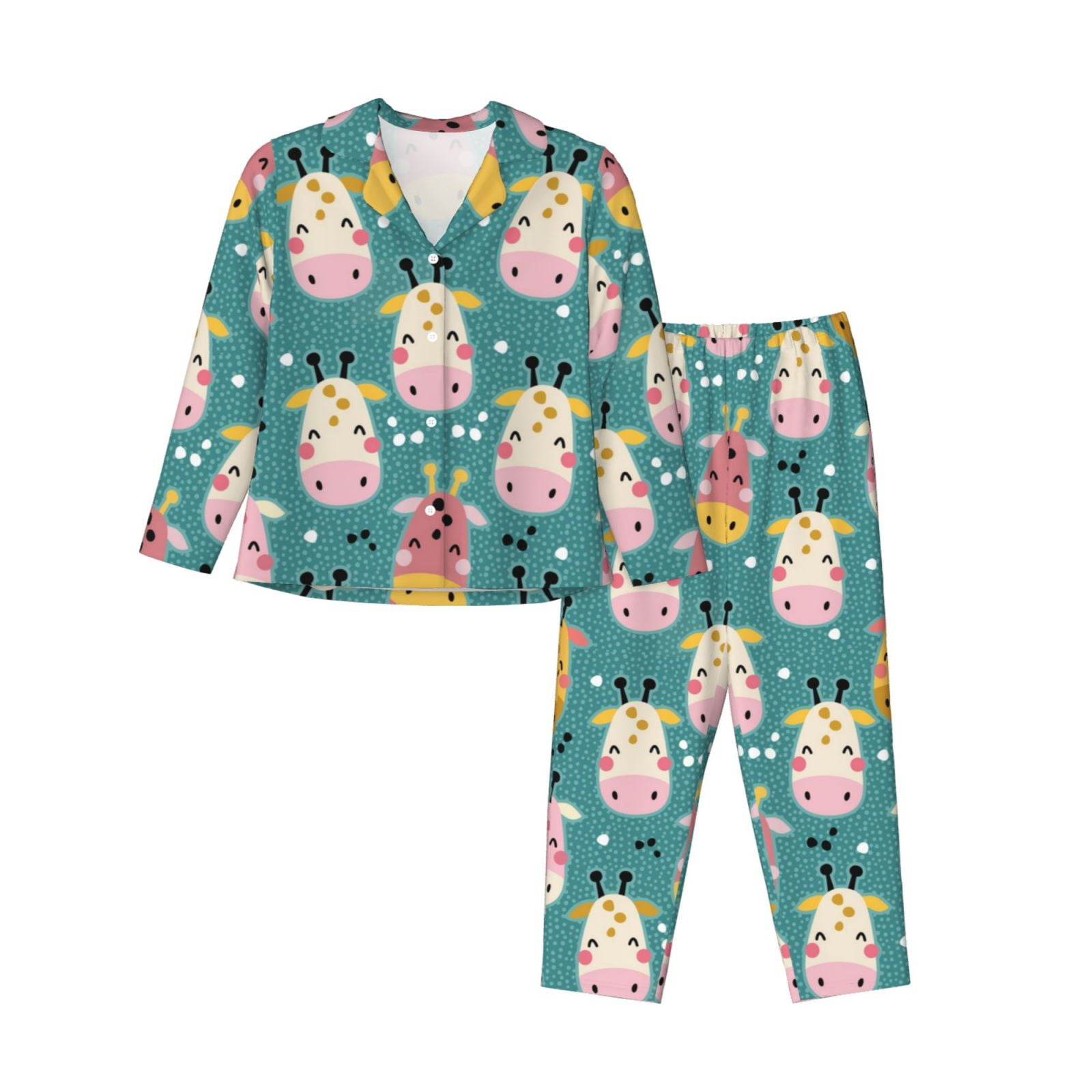 2 Piece Womens Pajama Sets - Colorful Cow Soft Sleepwear Comfy Pajamas ...