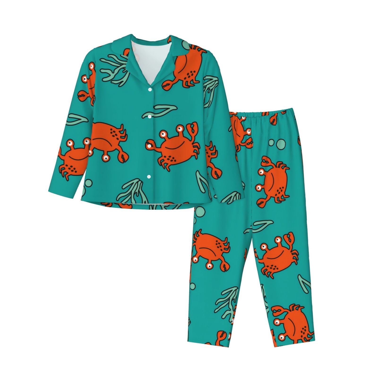 2 Piece Womens Pajama Sets - Colorful Crab Soft Sleepwear Comfy Pajamas ...