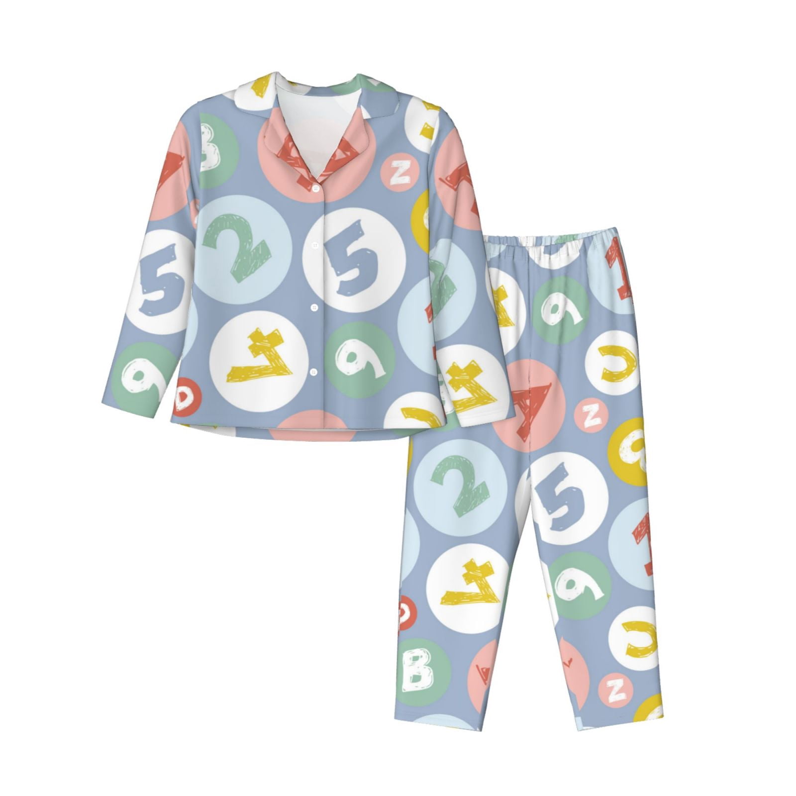 2 Piece Womens Pajama Sets - Colorful digital polka dots Soft Sleepwear ...
