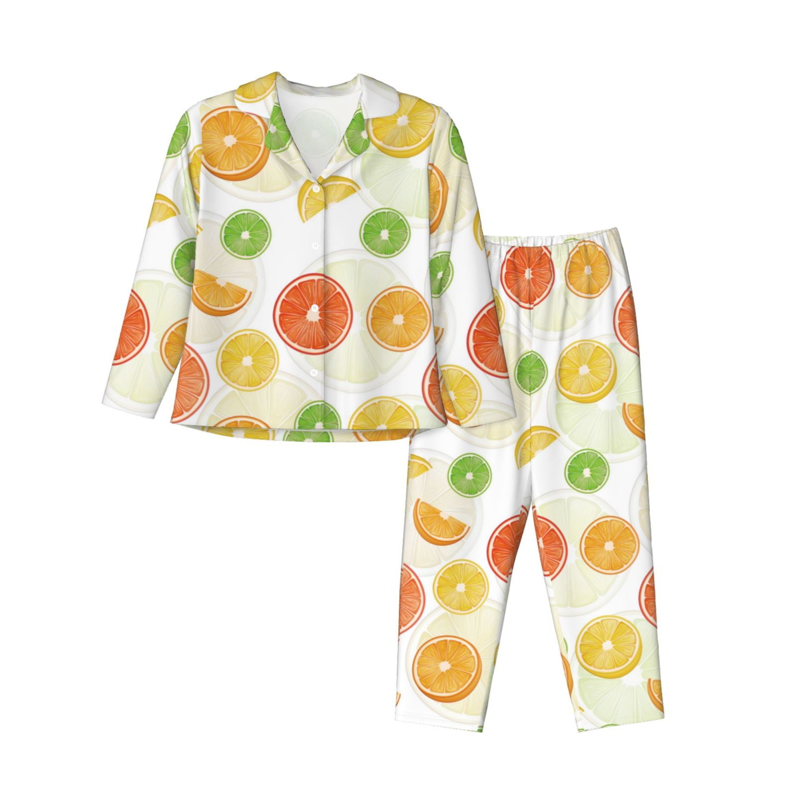 2 Piece Womens Pajama Sets - Colorful lemons Soft Sleepwear Comfy ...
