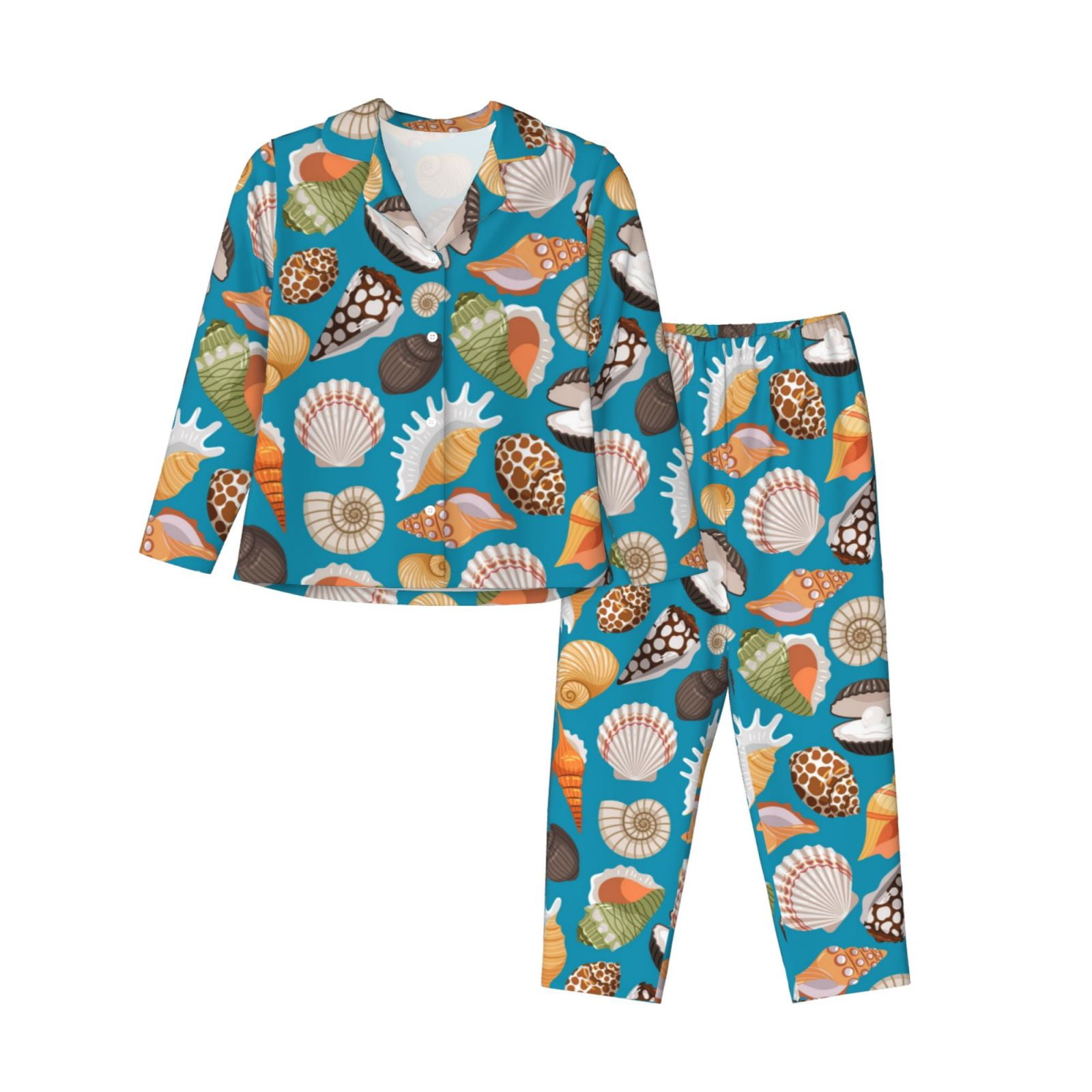 2 Piece Womens Pajama Sets - Conch and Shells Soft Sleepwear Comfy ...
