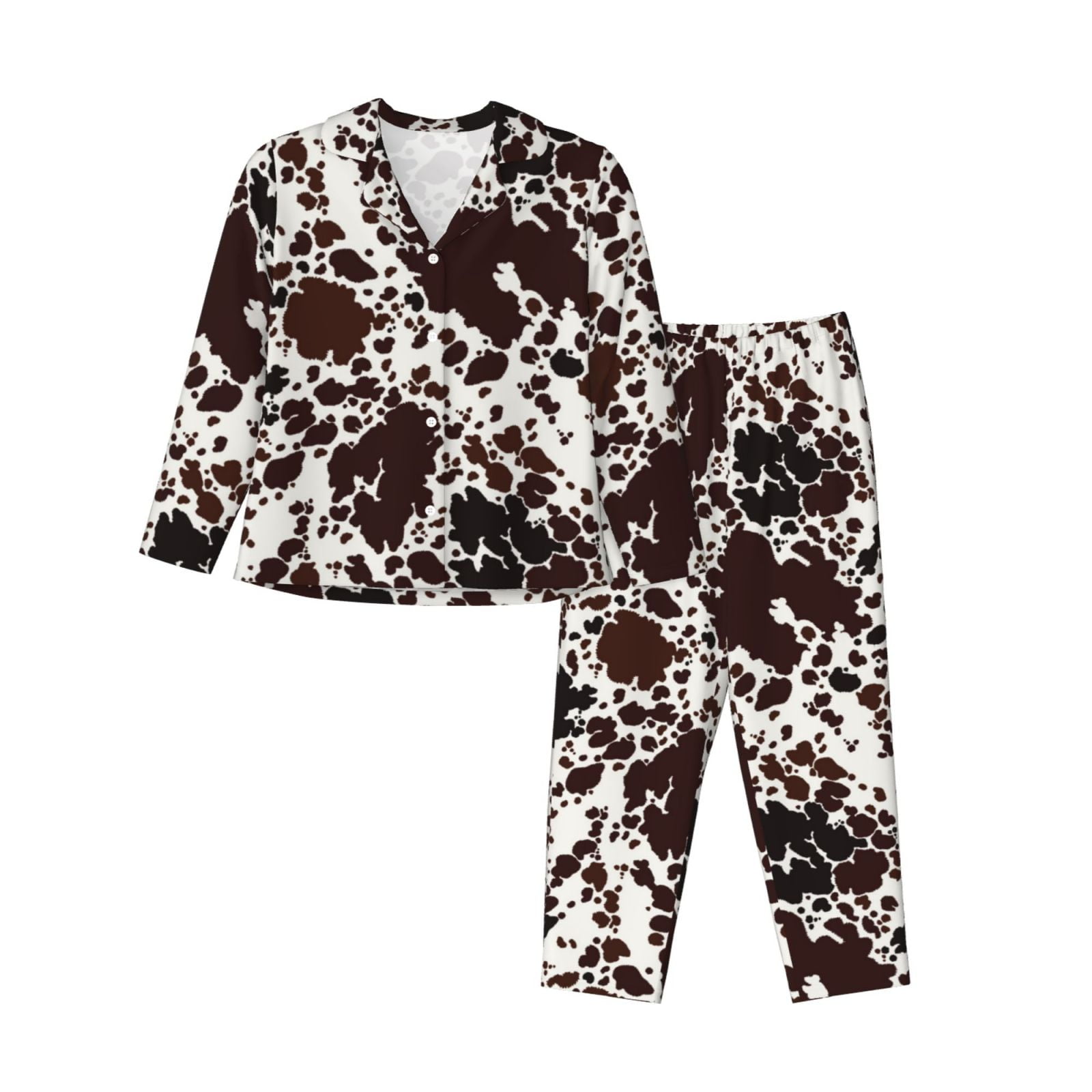 2 Piece Womens Pajama Sets - Cow Skin Soft Sleepwear Comfy Pajamas ...