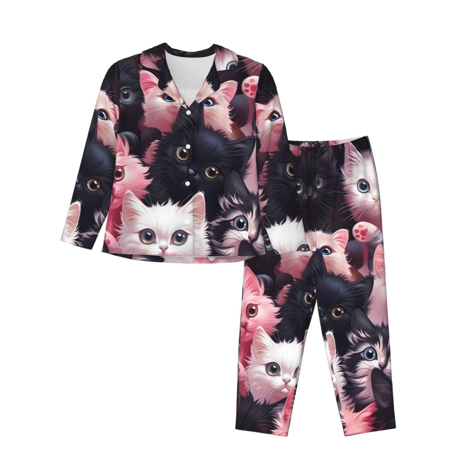 2 Piece Womens Pajama Sets - Cute Kittens Group Portrait Soft Sleepwear ...