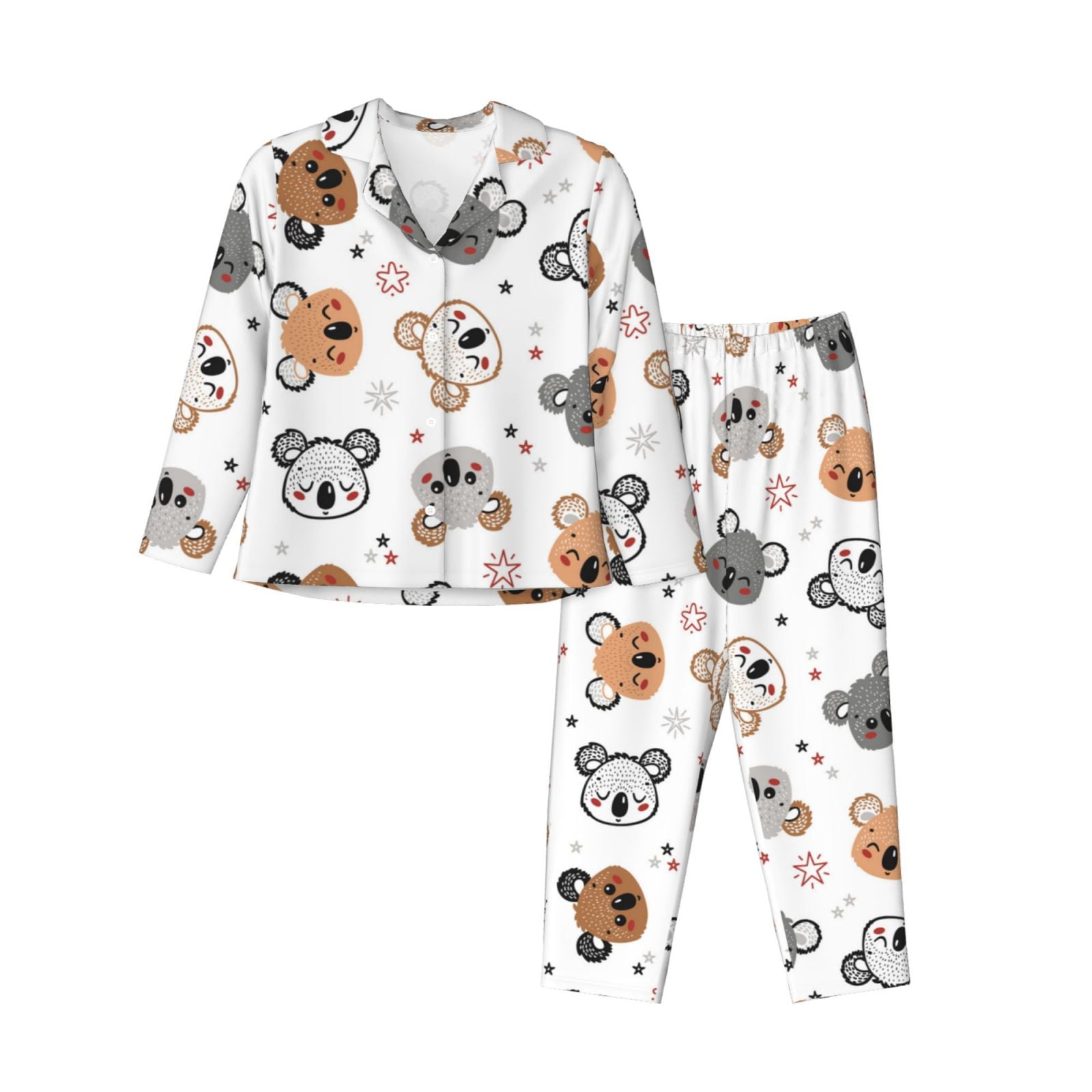 2 Piece Womens Pajama Sets - Cute Koala Stars Doodle Soft Sleepwear ...