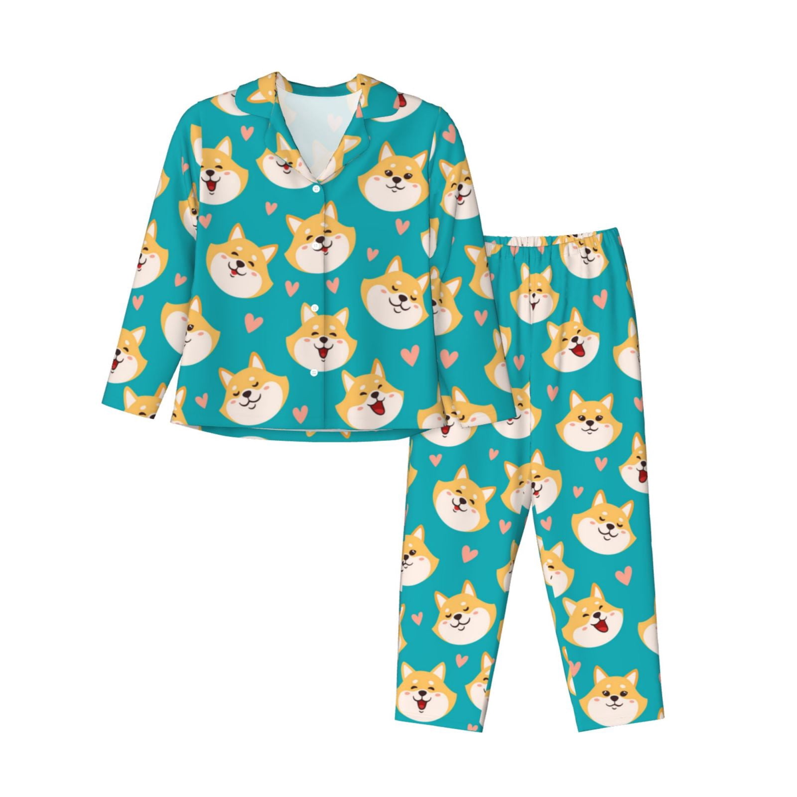 2 Piece Womens Pajama Sets - Cute Shiba1 Soft Sleepwear Comfy Pajamas ...