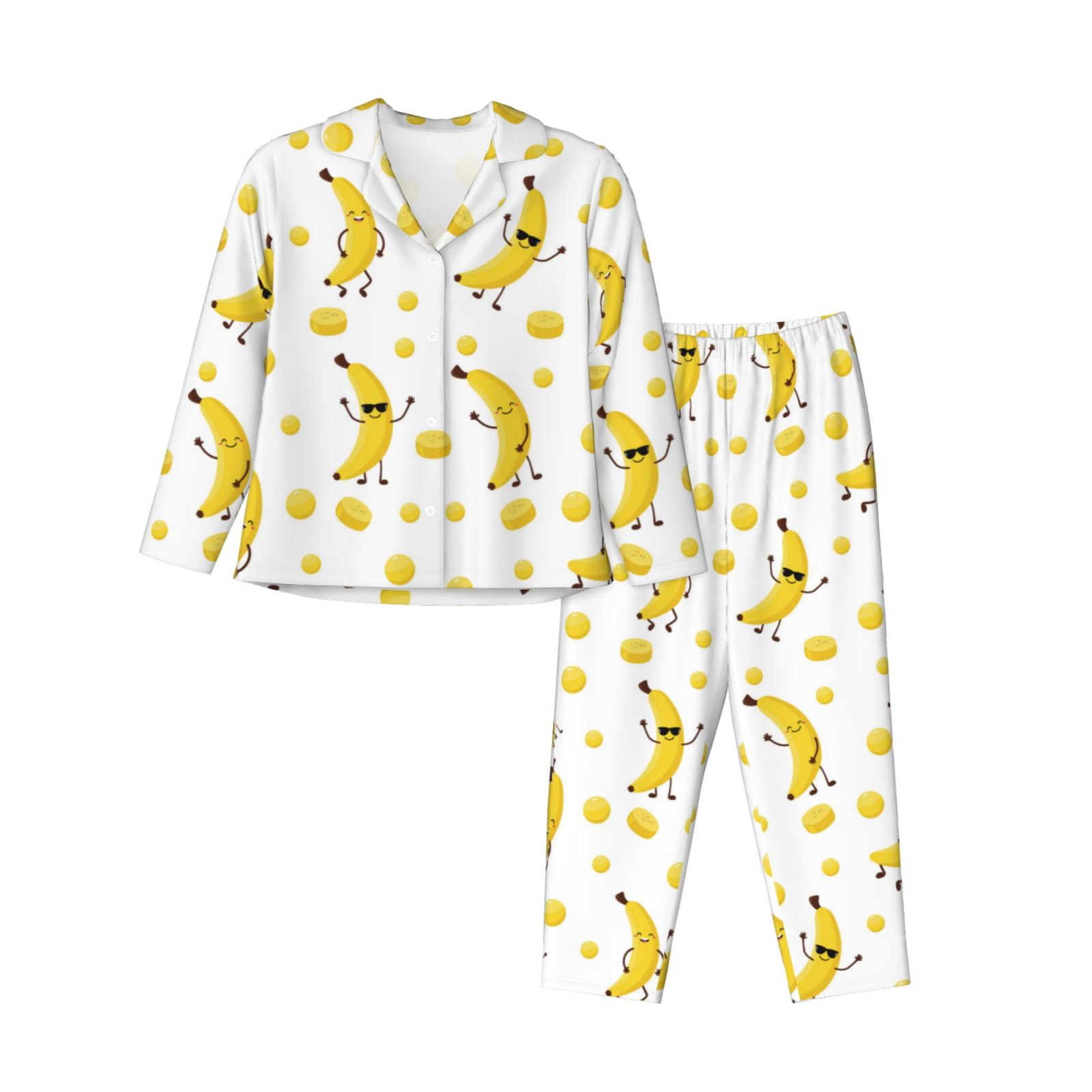 2 Piece Womens Pajama Sets - Cute Sweet Banana Soft Sleepwear Comfy ...
