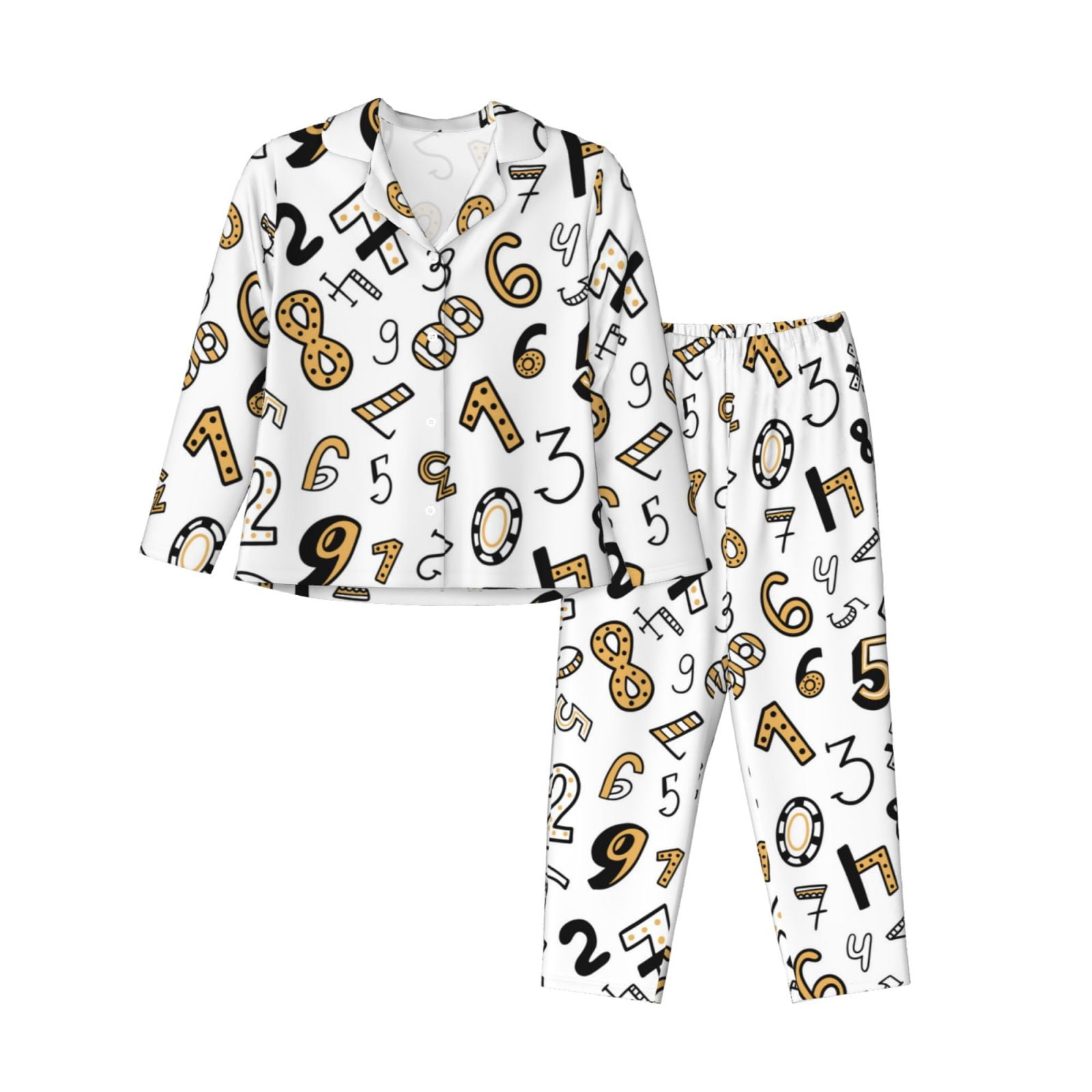 2 Piece Womens Pajama Sets - Cute math numbers Soft Sleepwear Comfy ...