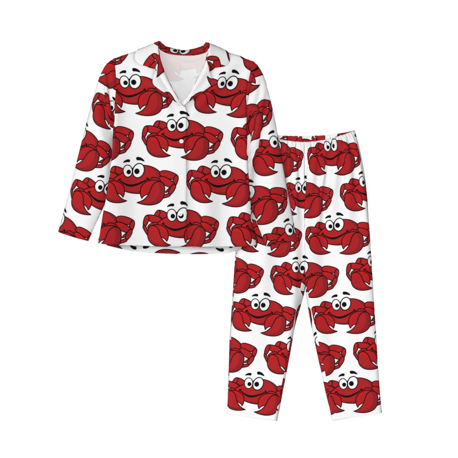 2 Piece Womens Pajama Sets - Cute red crab Soft Sleepwear Comfy Pajamas ...