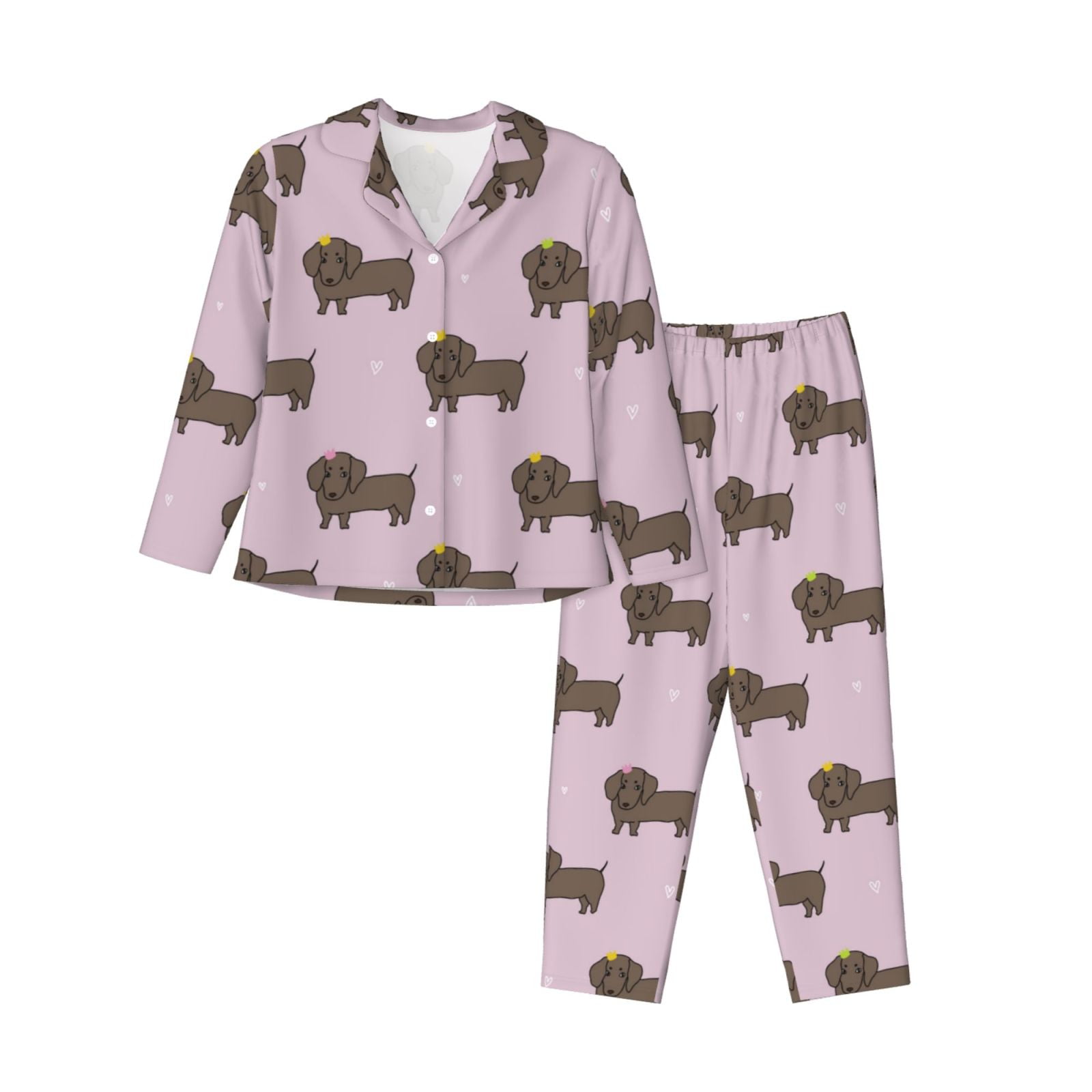 2 Piece Womens Pajama Sets - Dachshund Dog Puppy No.1050 Soft Sleepwear ...