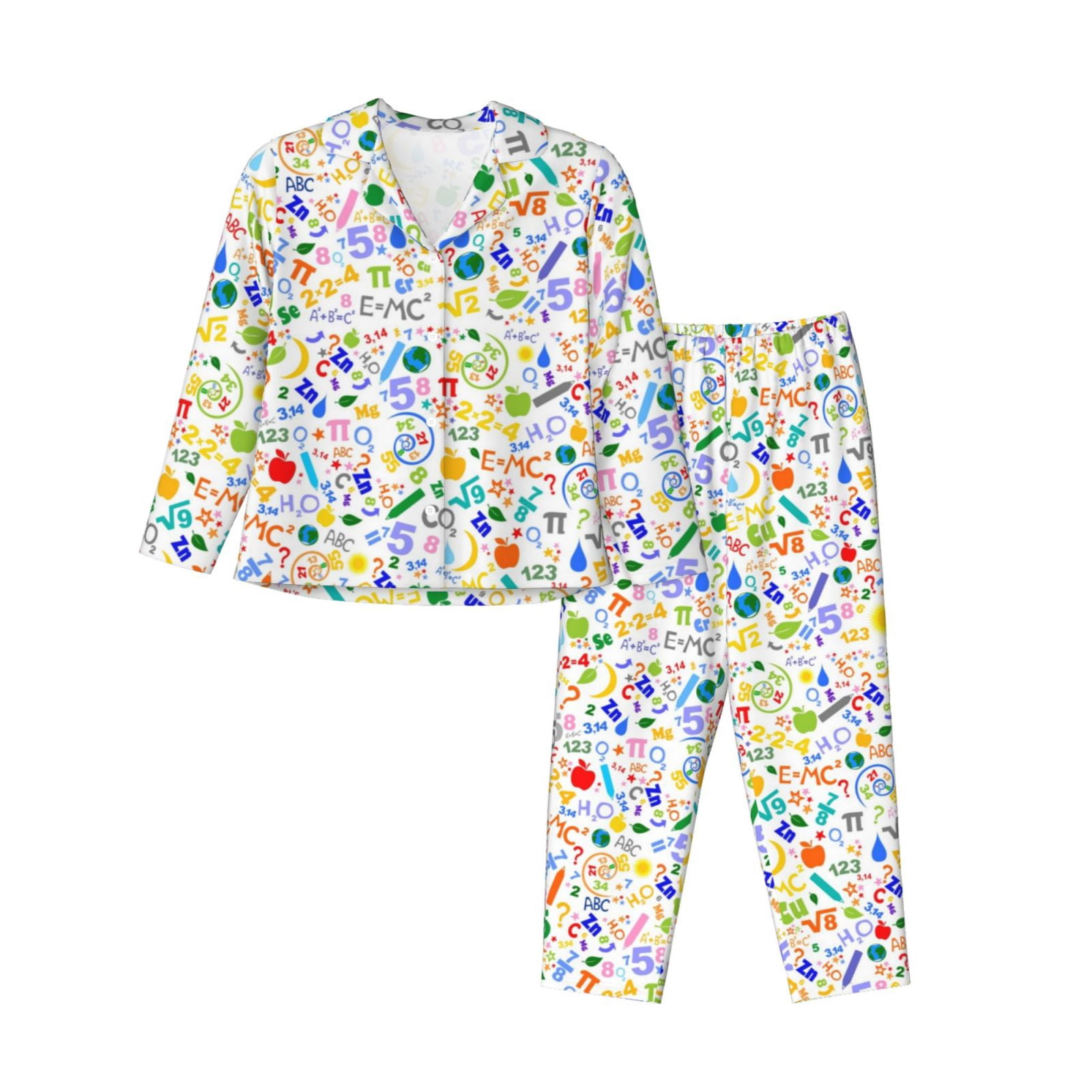 2 Piece Womens Pajama Sets - Education And Science Soft Sleepwear Comfy ...