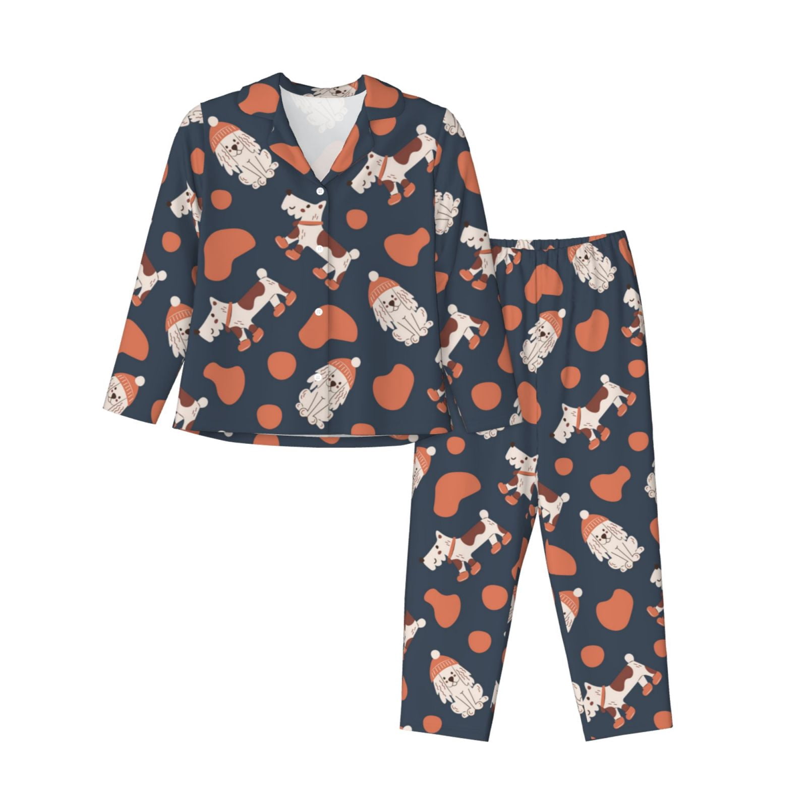 2 Piece Womens Pajama Sets - Funny dogs pattern Soft Sleepwear Comfy ...