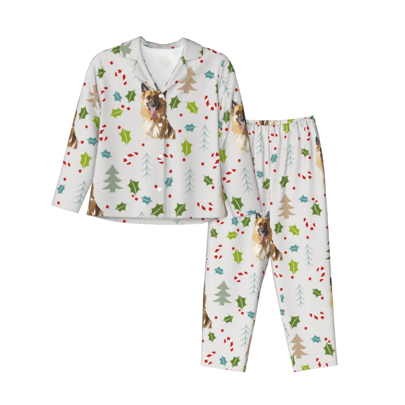 2 Piece Womens Pajama Sets - German Shepherd Dog Christmas Soft ...