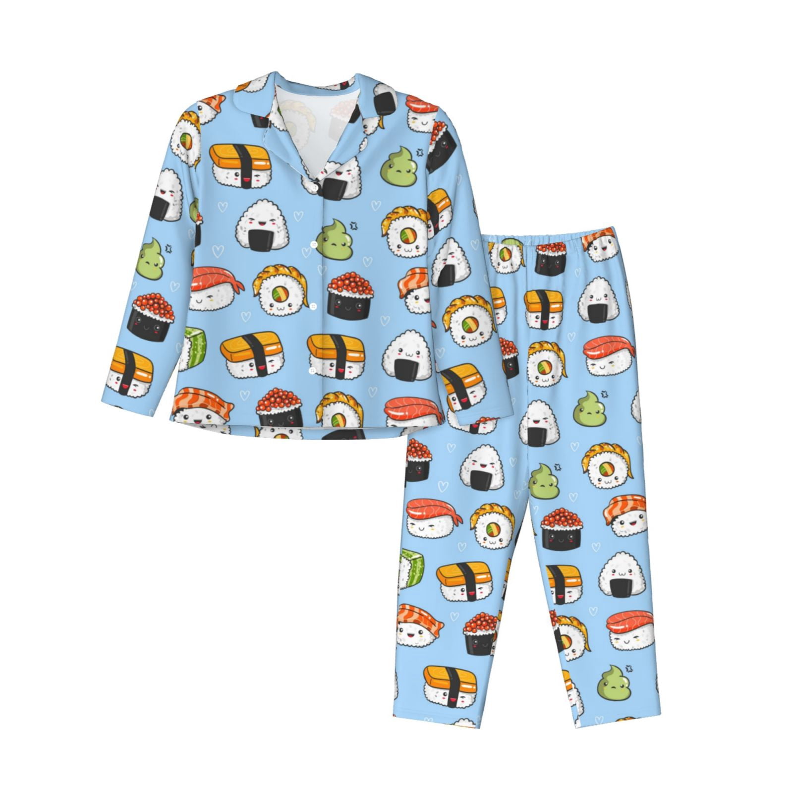 2 Piece Womens Pajama Sets - Kawaii Sushi (2) Soft Sleepwear Comfy ...