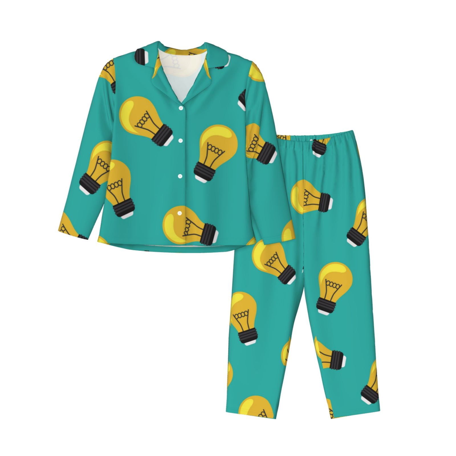 2 Piece Womens Pajama Sets - Light Bulb Pattern modern Soft Sleepwear ...