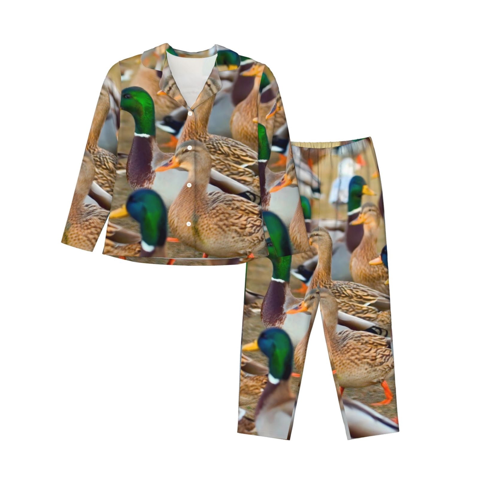 2 Piece Womens Pajama Sets - Mallard Ducks Soft Sleepwear Comfy Pajamas ...