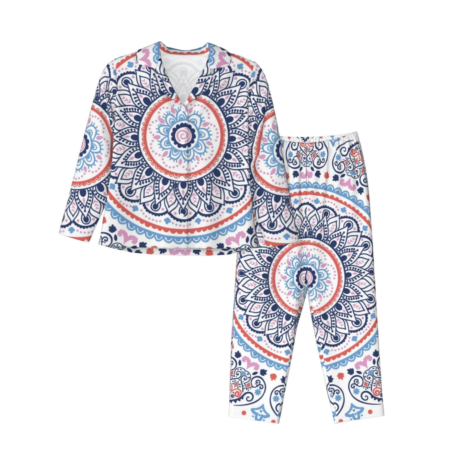 2 Piece Womens Pajama Sets - Mandala Soft Sleepwear Comfy Pajamas ...