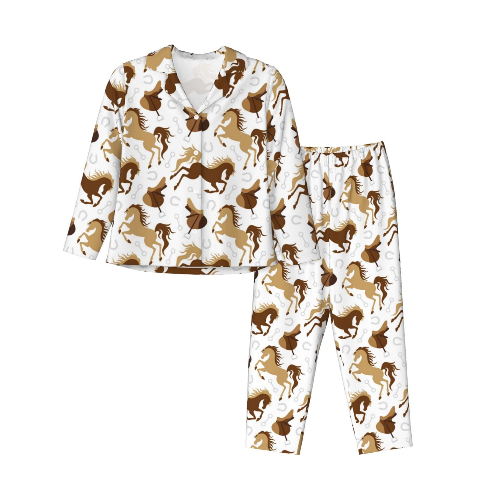 2 Piece Womens Pajama Sets - Minimalist Cool Horse Saddle Soft ...