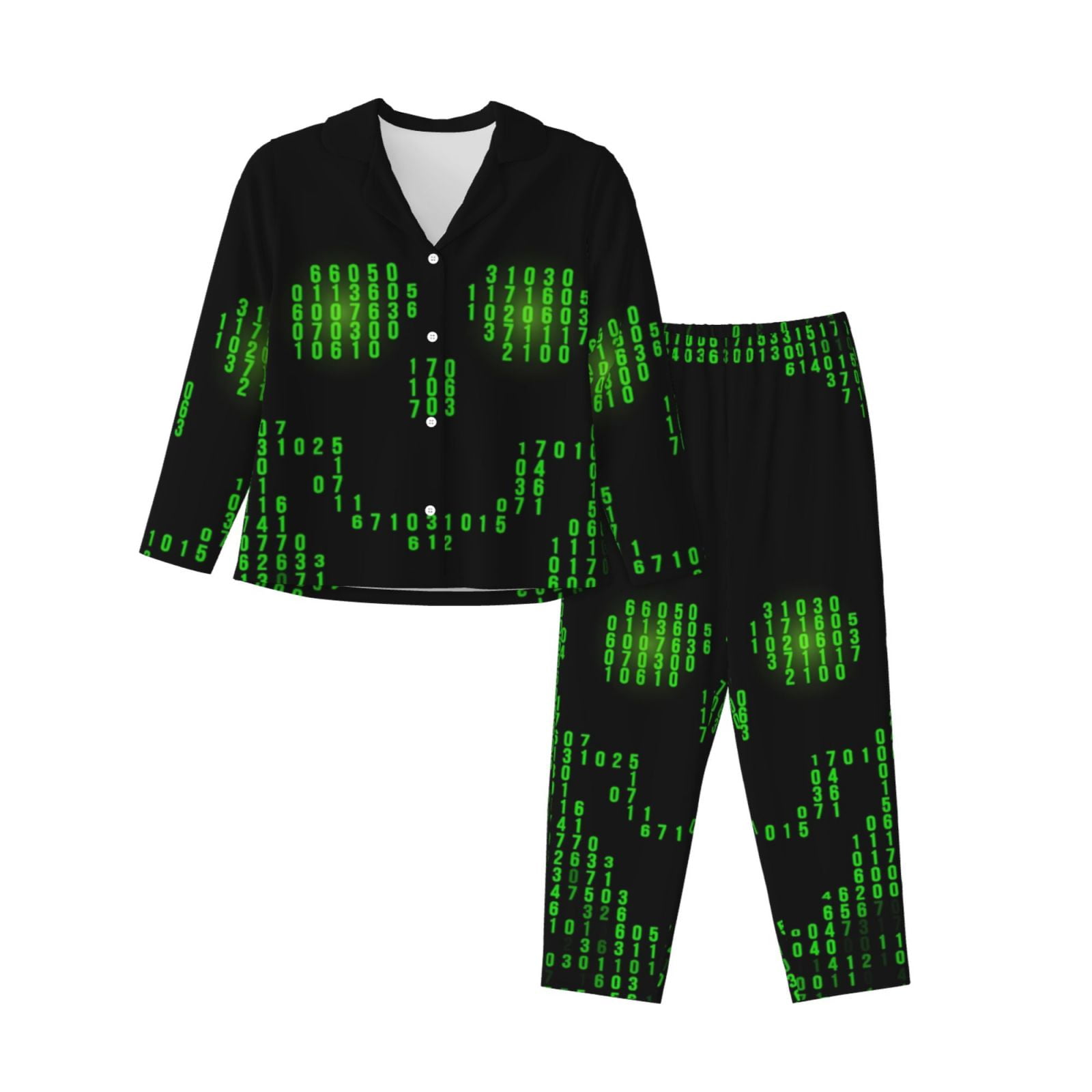 2 Piece Womens Pajama Sets - Numbers Skull Soft Sleepwear Comfy Pajamas ...