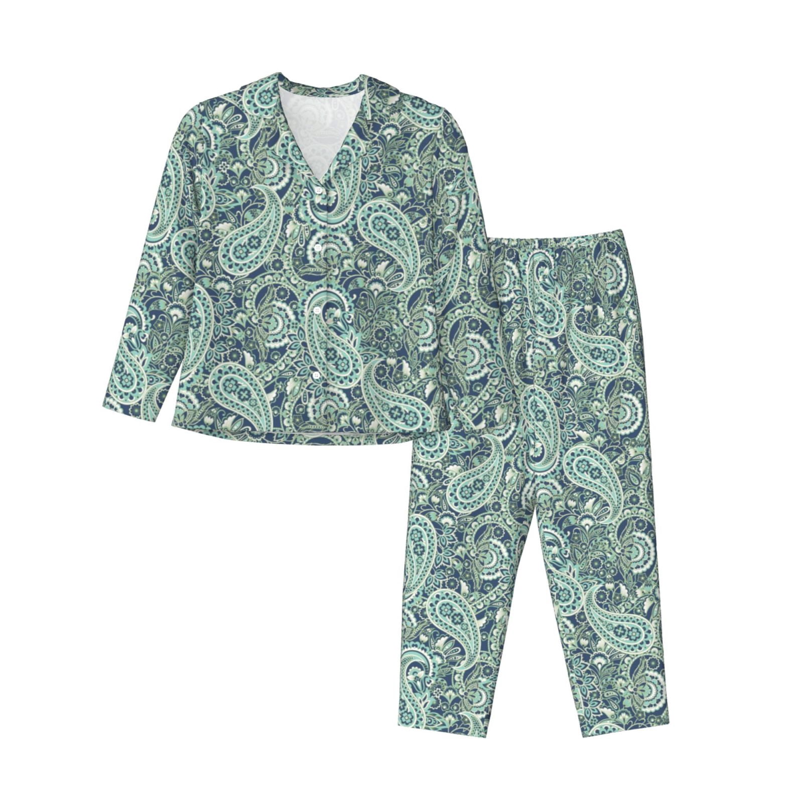2 Piece Womens Pajama Sets - Paisley Pattern No.9089 Soft Sleepwear ...