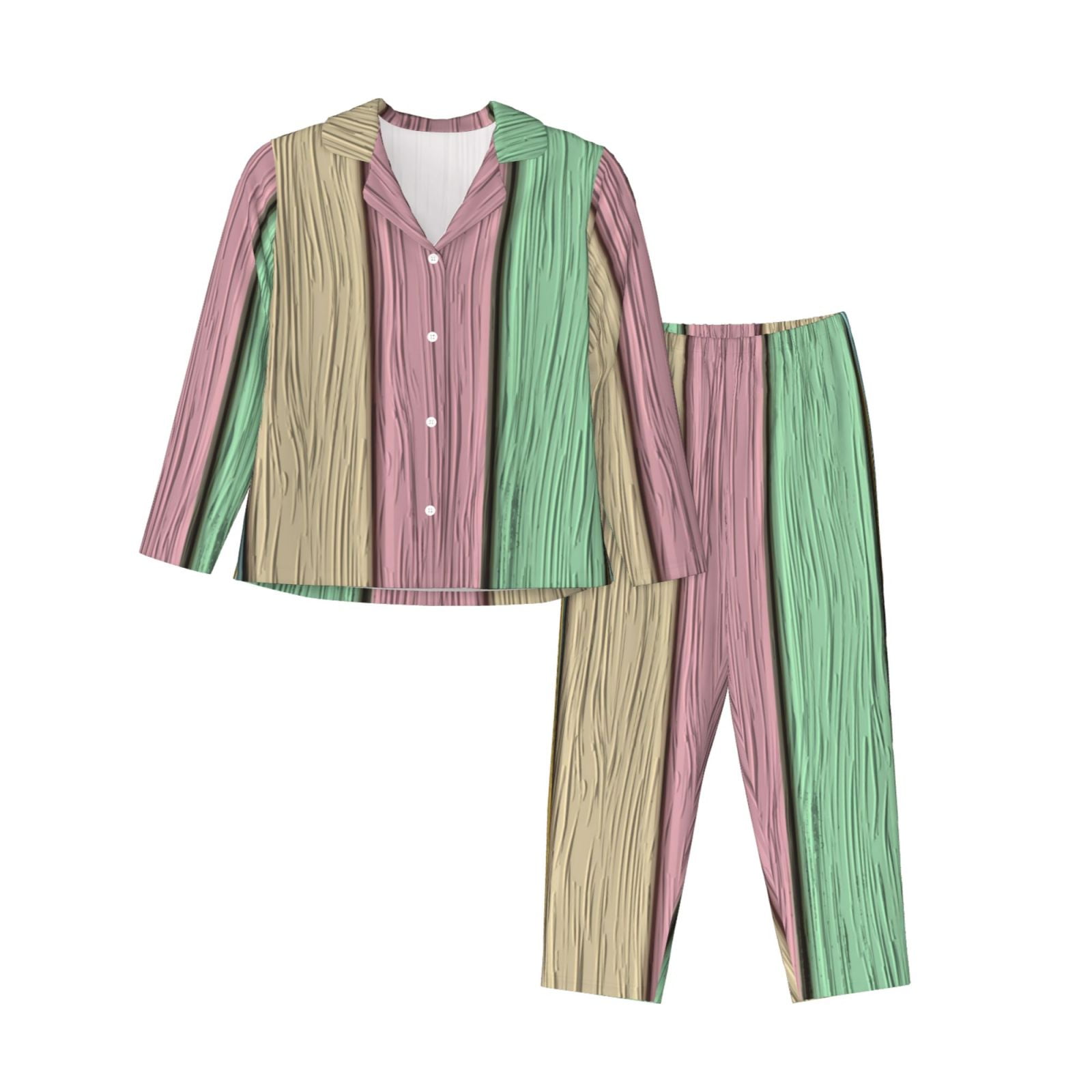 2 Piece Womens Pajama Sets - Pastel Wood Planks Soft Sleepwear Comfy ...