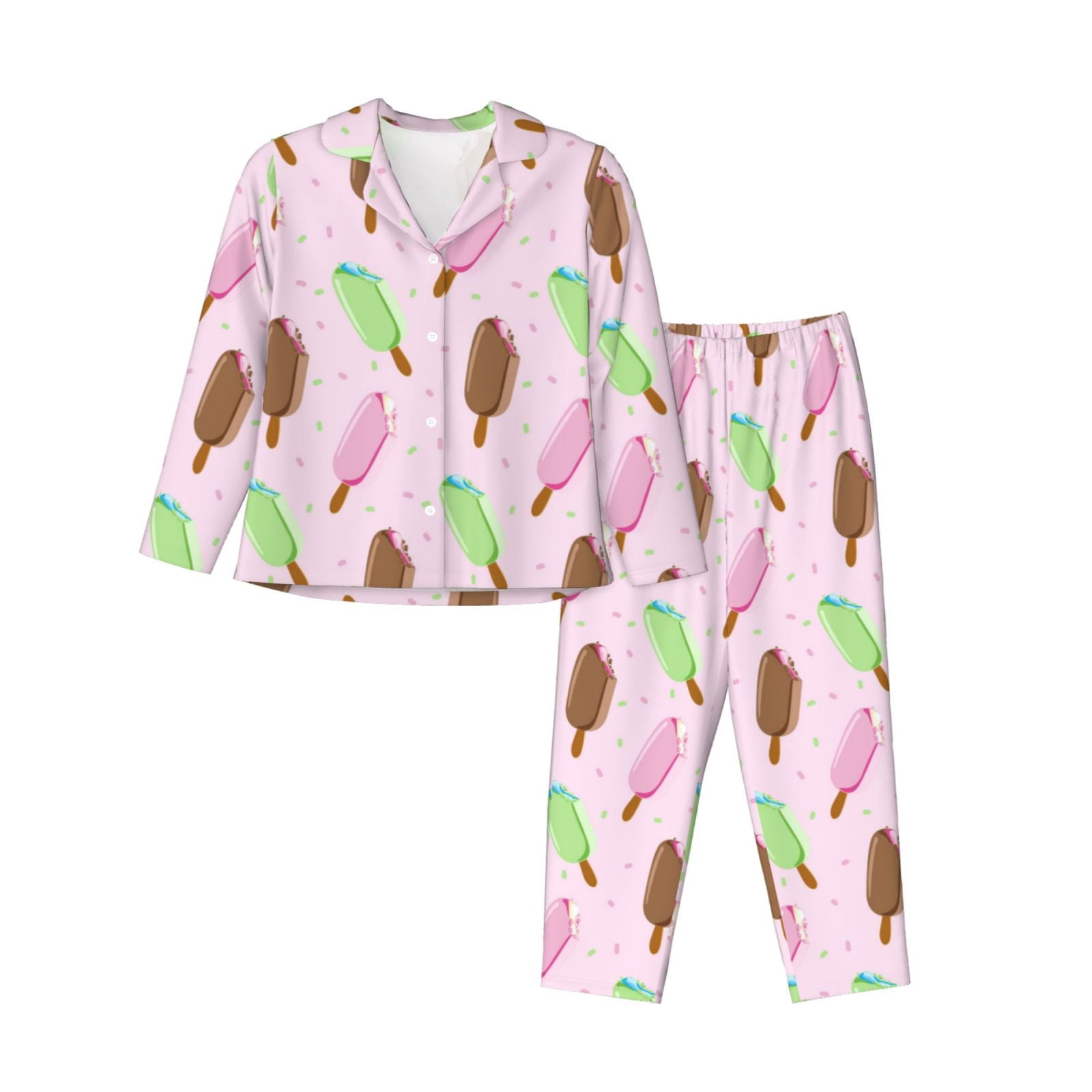 2 Piece Womens Pajama Sets - Popsicle printB Soft Sleepwear Comfy ...