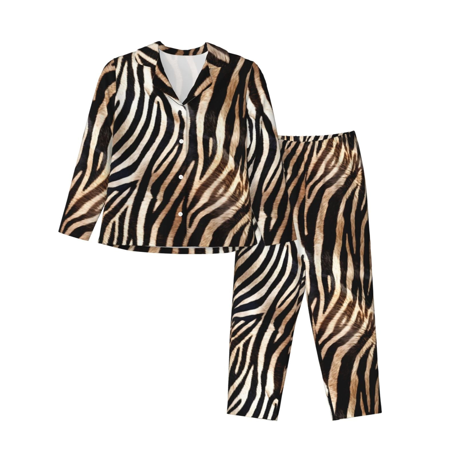 2 Piece Womens Pajama Sets - Realistic Zebra print cool Soft Sleepwear ...