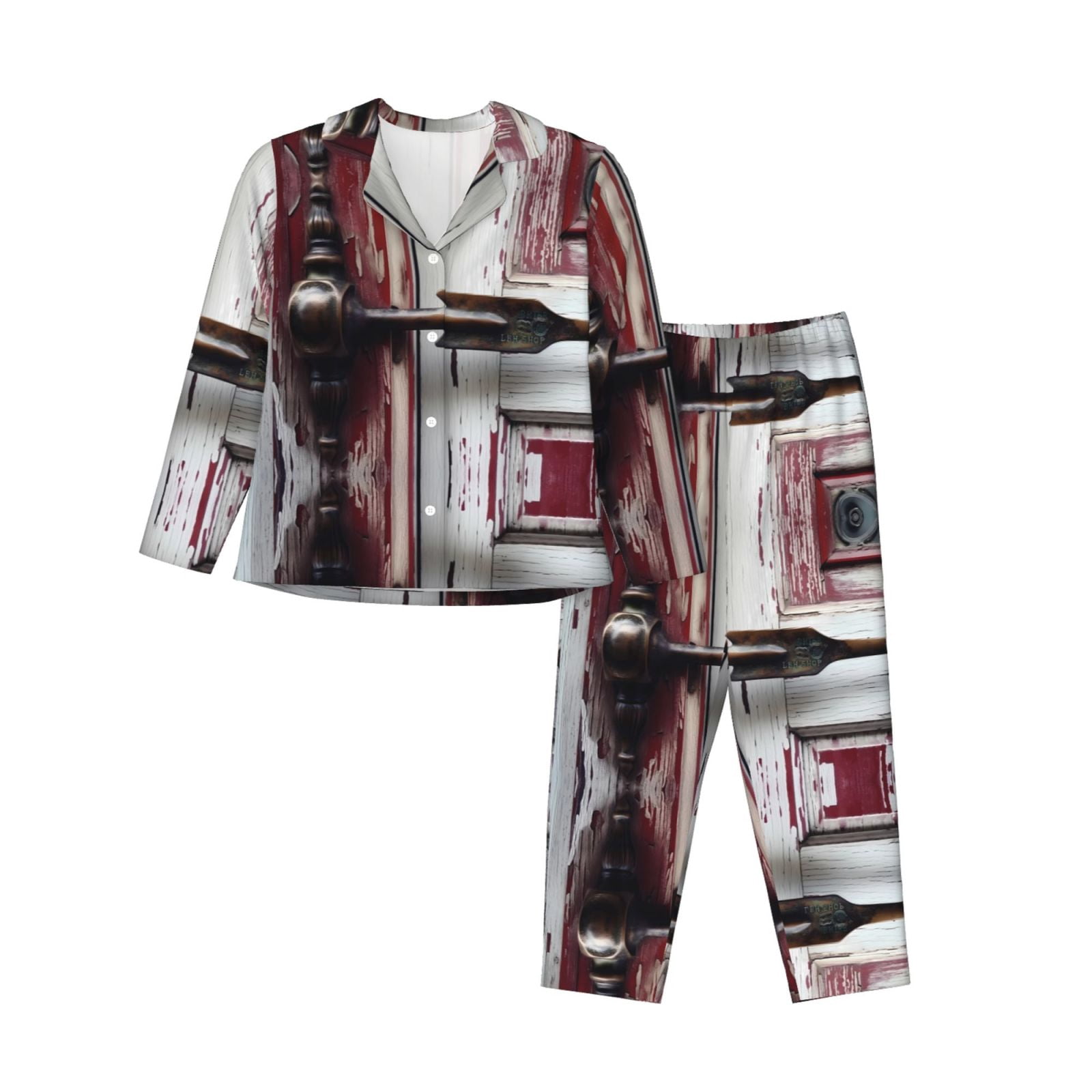 2 Piece Womens Pajama Sets - Rustic Door Handle Closeup Soft Sleepwear ...
