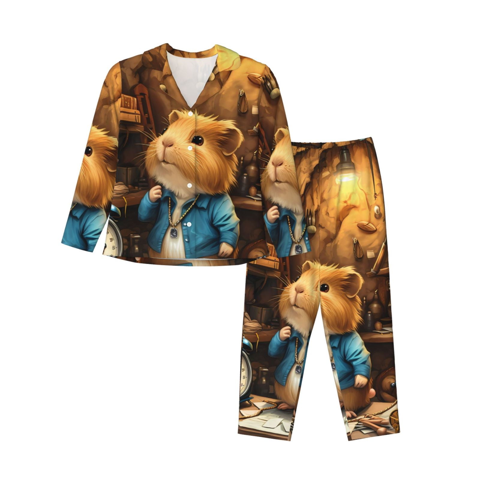 2 Piece Womens Pajama Sets - Scientist Guinea Pig Soft Sleepwear Comfy ...