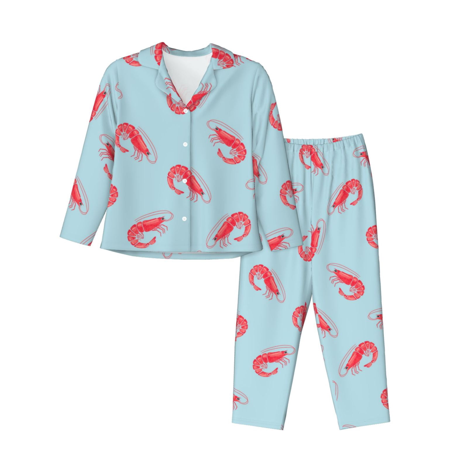 2 Piece Womens Pajama Sets - Shrimp No.9017 Soft Sleepwear Comfy ...