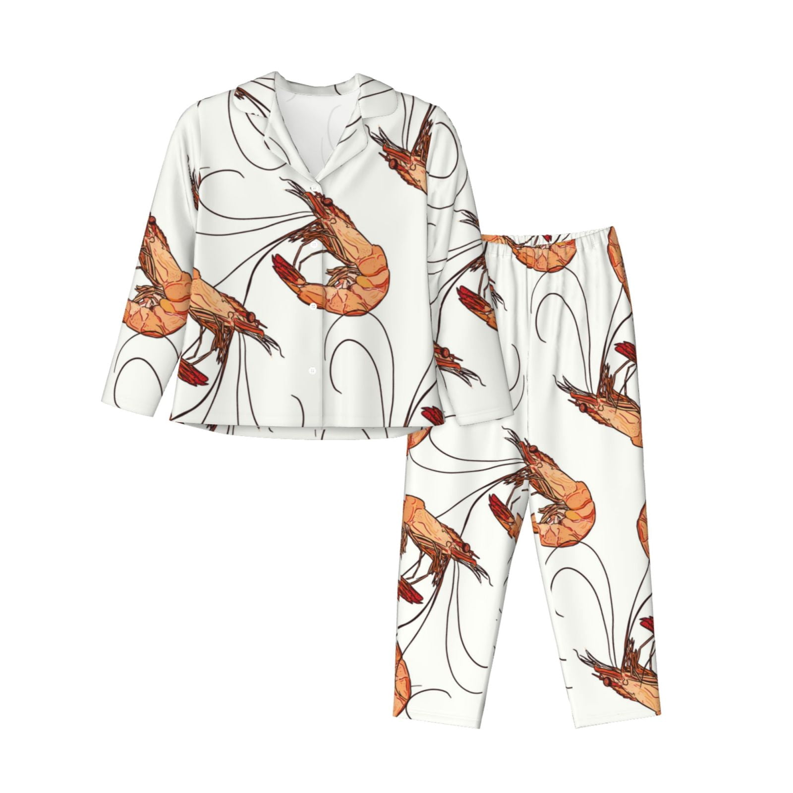 2 Piece Womens Pajama Sets - Shrimp No.9030 Soft Sleepwear Comfy ...