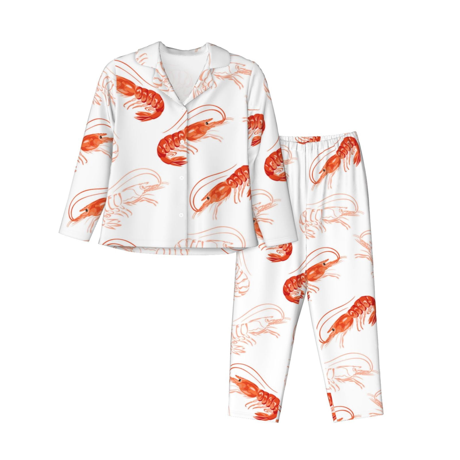 2 Piece Womens Pajama Sets - Shrimp No.9039 Soft Sleepwear Comfy ...
