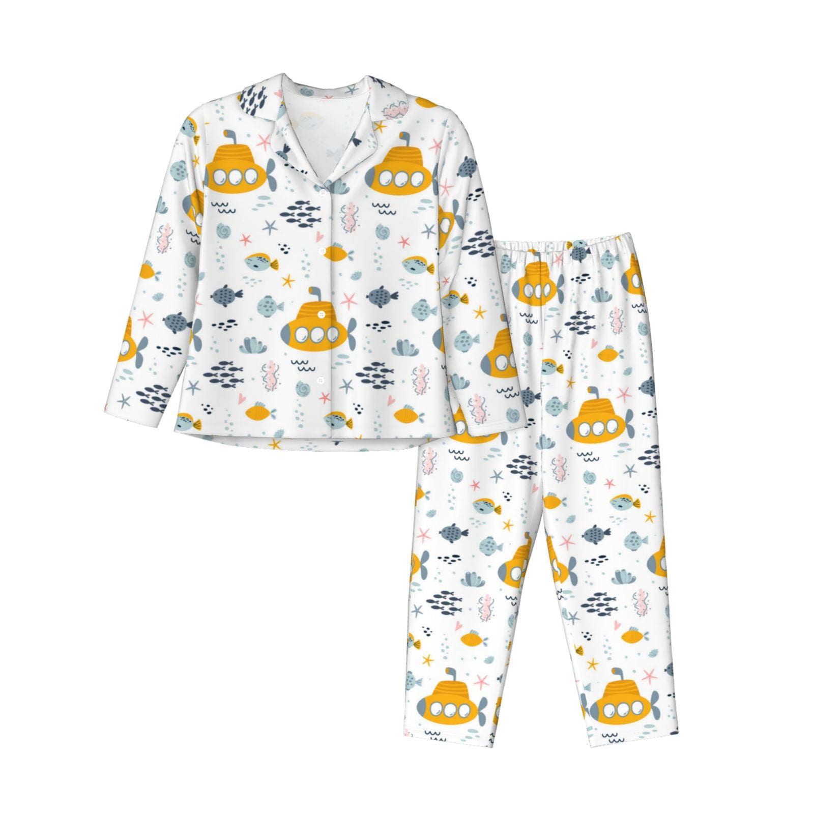 2 Piece Womens Pajama Sets - Submarine Ship Soft Sleepwear Comfy ...