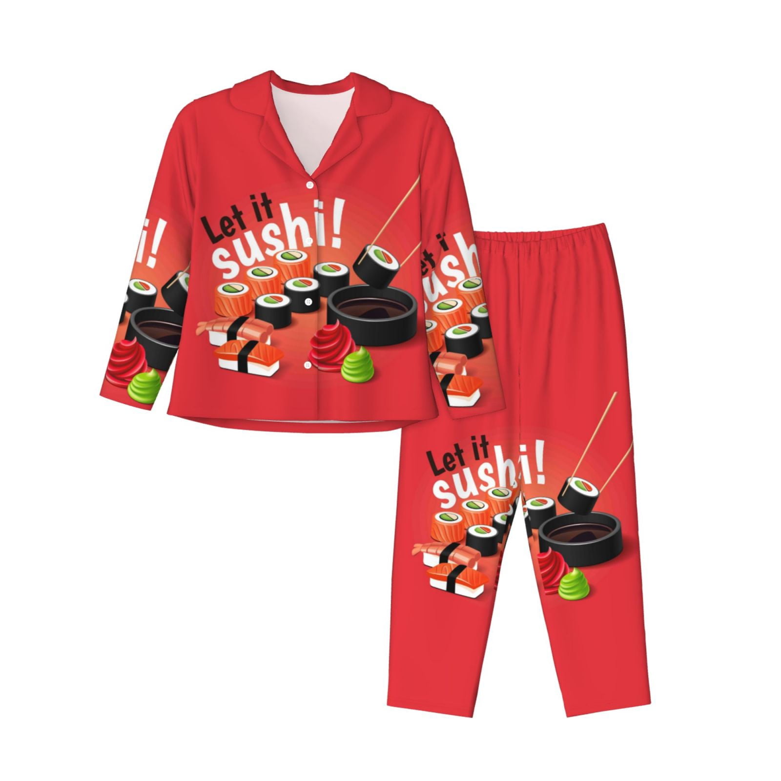 2 Piece Womens Pajama Sets - Sushi Soft Sleepwear Comfy Pajamas Ladies ...