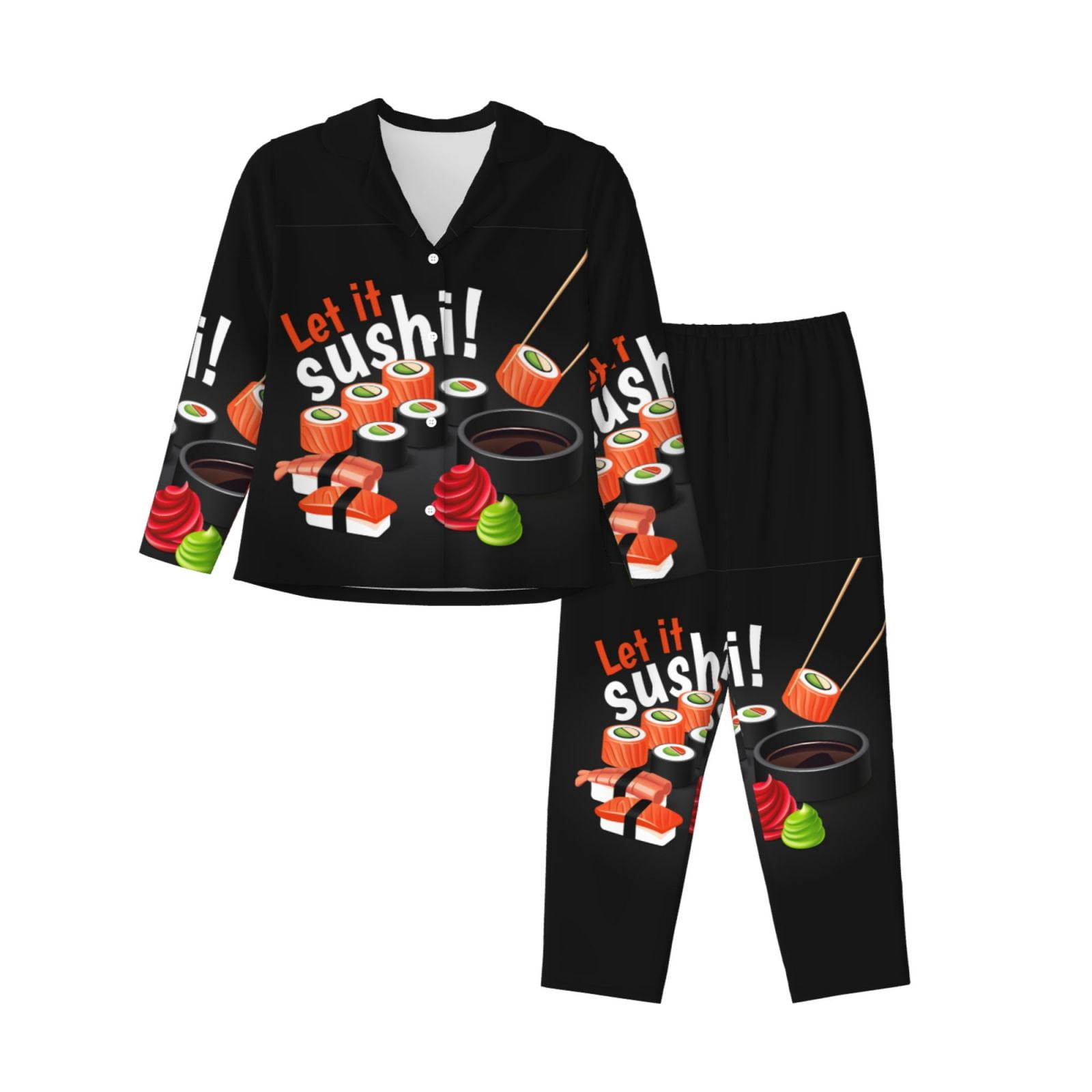 2 Piece Womens Pajama Sets - Sushi cute k Soft Sleepwear Comfy Pajamas ...