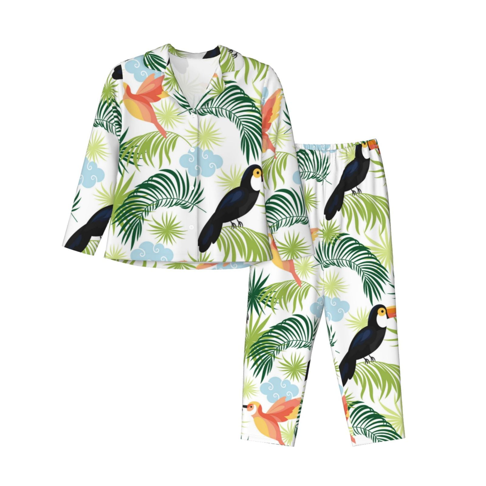 2 Piece Womens Pajama Sets - Toucan and Hummingbird Soft Sleepwear ...