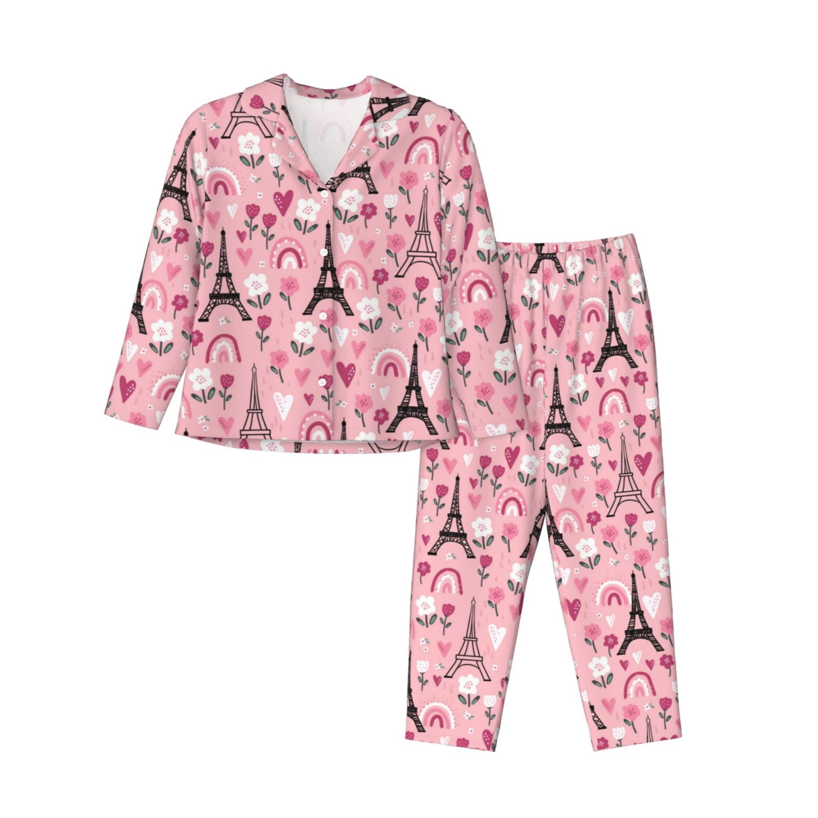 2 Piece Womens Pajama Sets - Tower flower Soft Sleepwear Comfy Pajamas ...