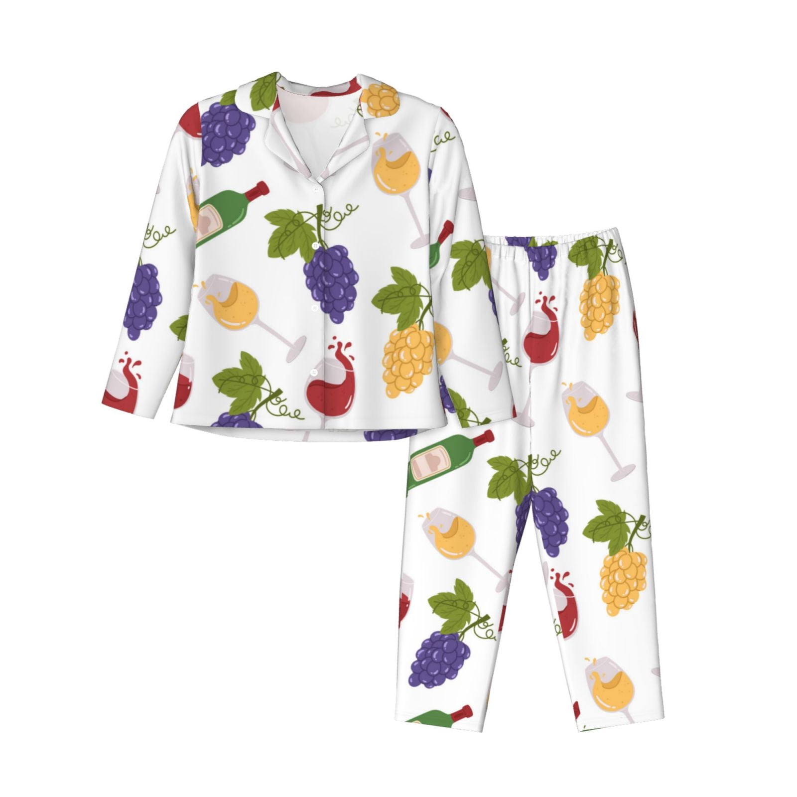 2 Piece Womens Pajama Sets - Wine Bottle Print No.9050 Soft Sleepwear ...