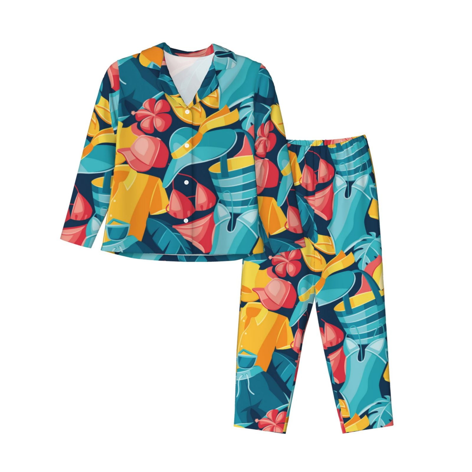 2 Piece Womens Pajama Sets - colorful summer clothes Soft Sleepwear ...