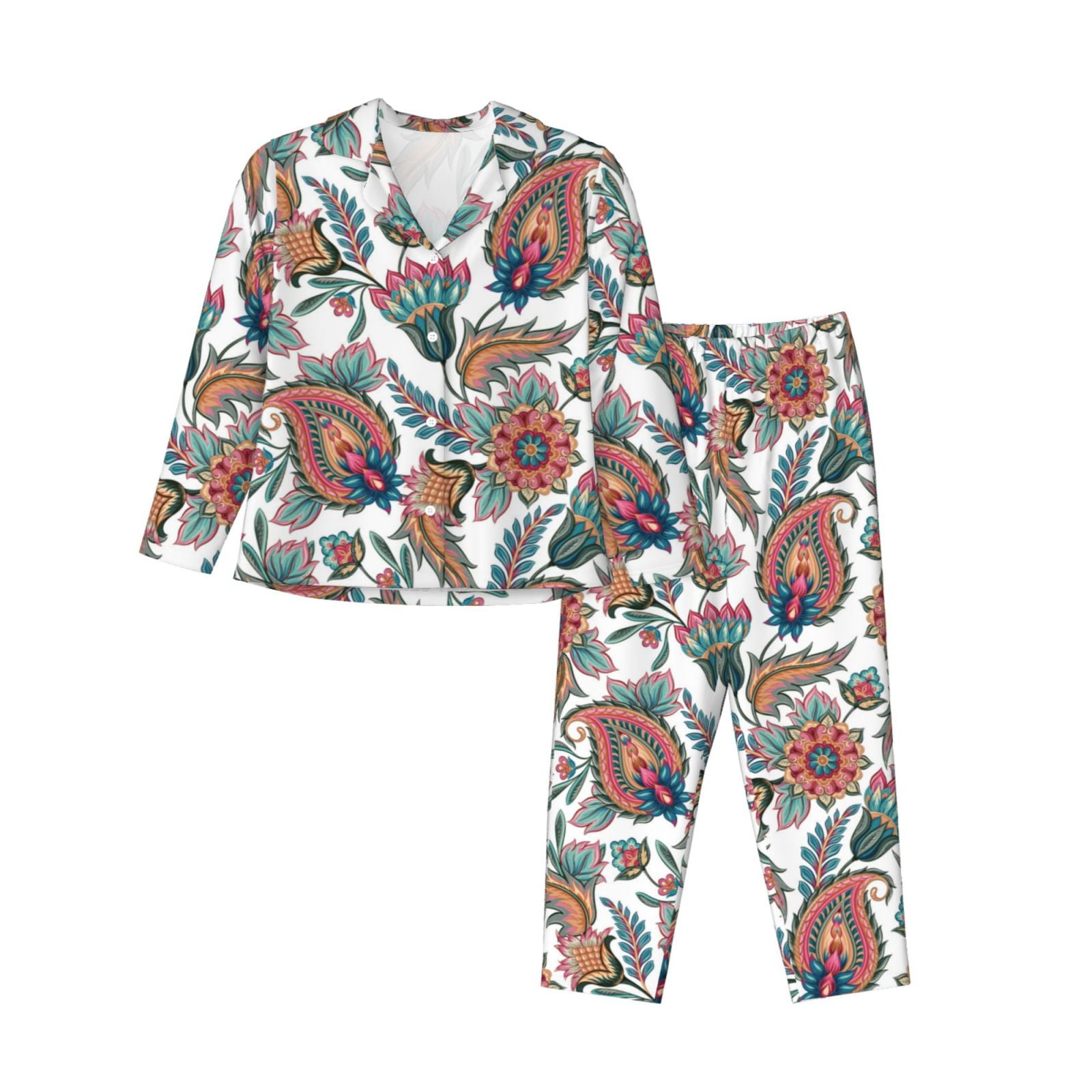 2 Piece Womens Pajama Sets - cute flowers Soft Sleepwear Comfy Pajamas Ladies Pj Lounge Sets ...