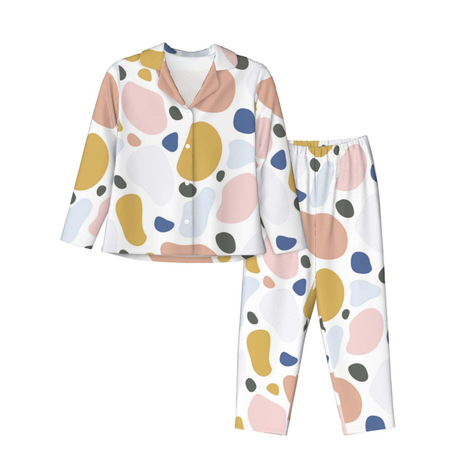 2 Piece Womens Pajama Sets - geometric spots Soft Sleepwear Comfy ...