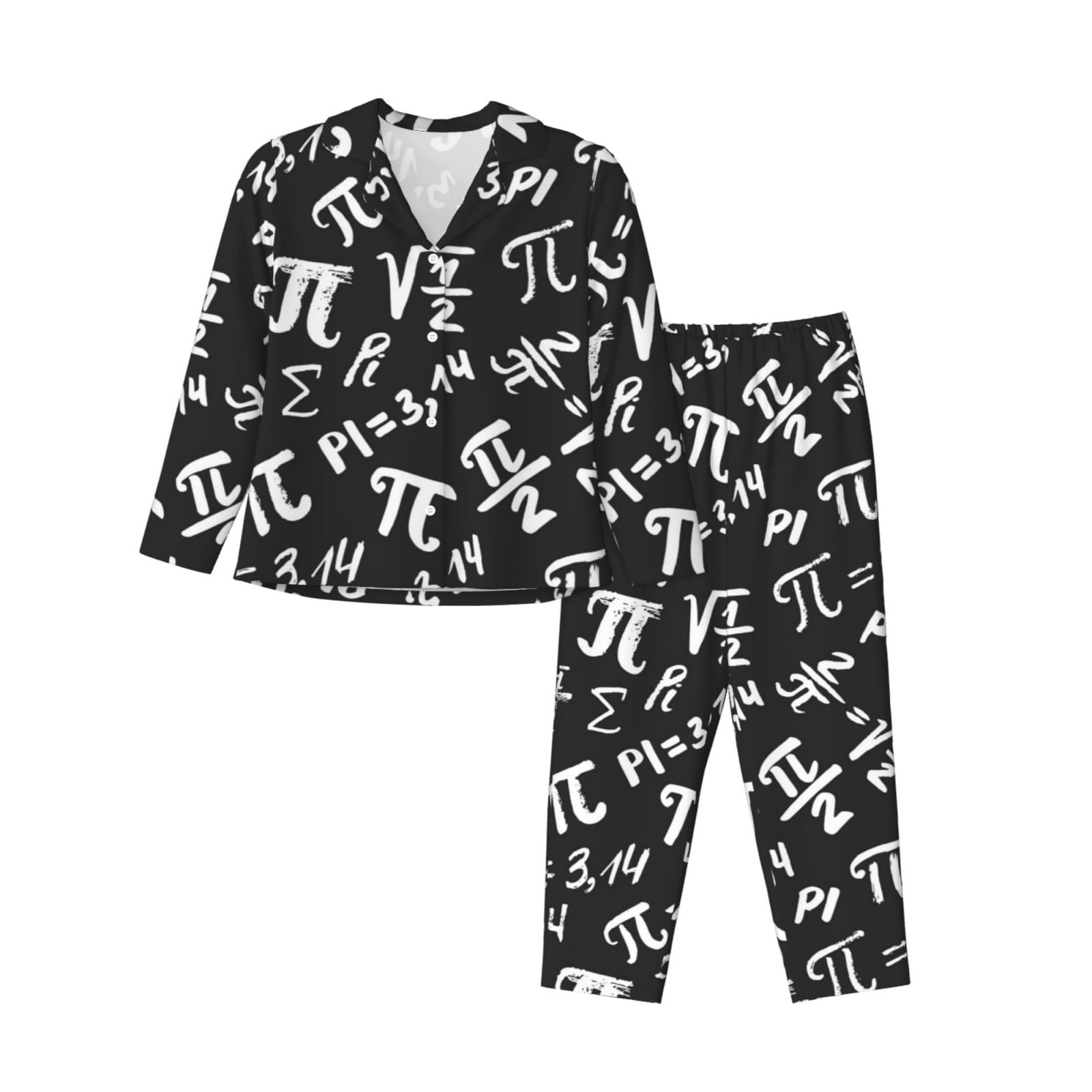 2 Piece Womens Pajama Sets - hilarious Math Symbol Print Soft Sleepwear ...